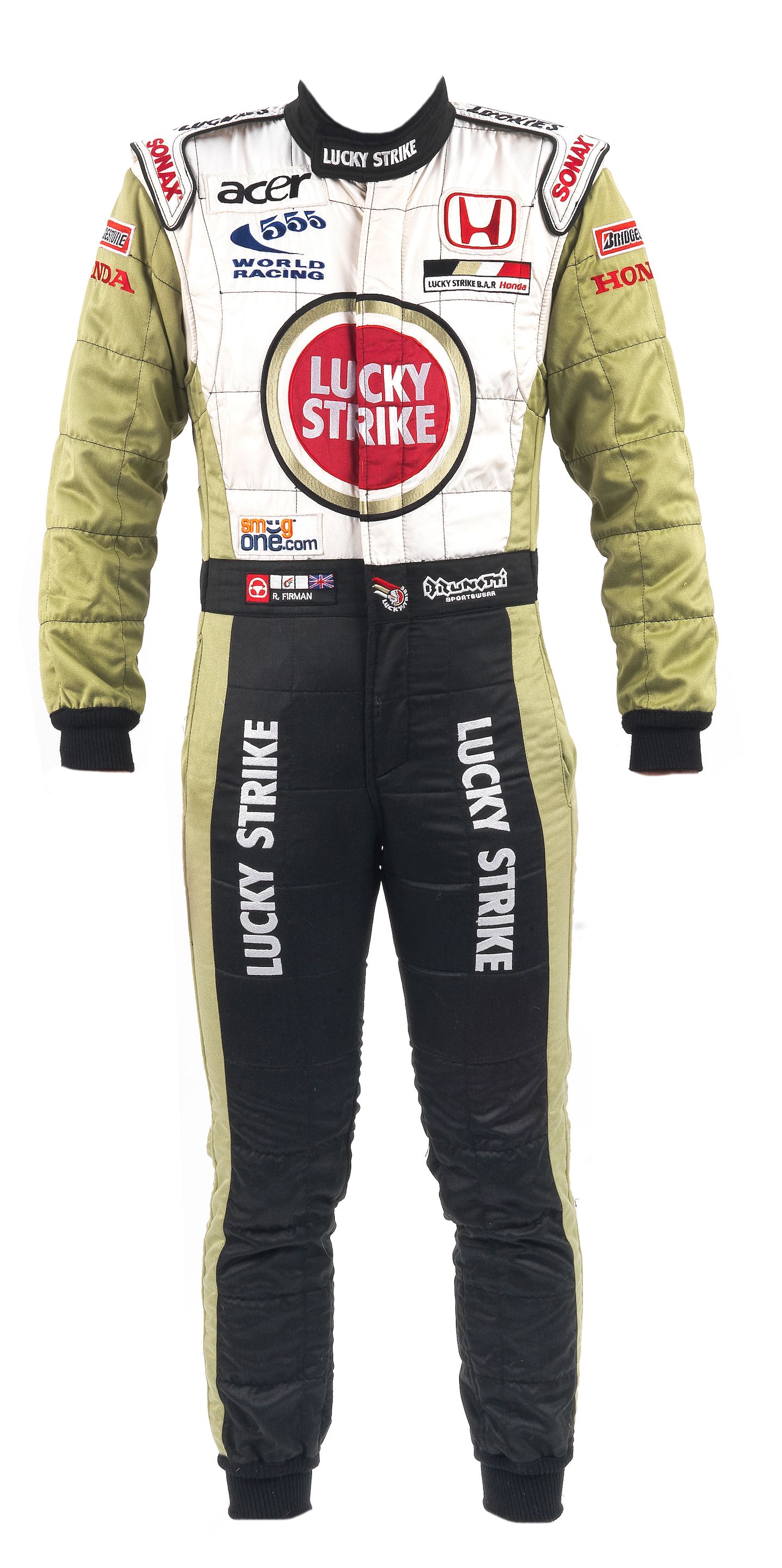 Bonhams Cars : A set of Ralph Firman BAR Honda race overalls by SPARCO ...