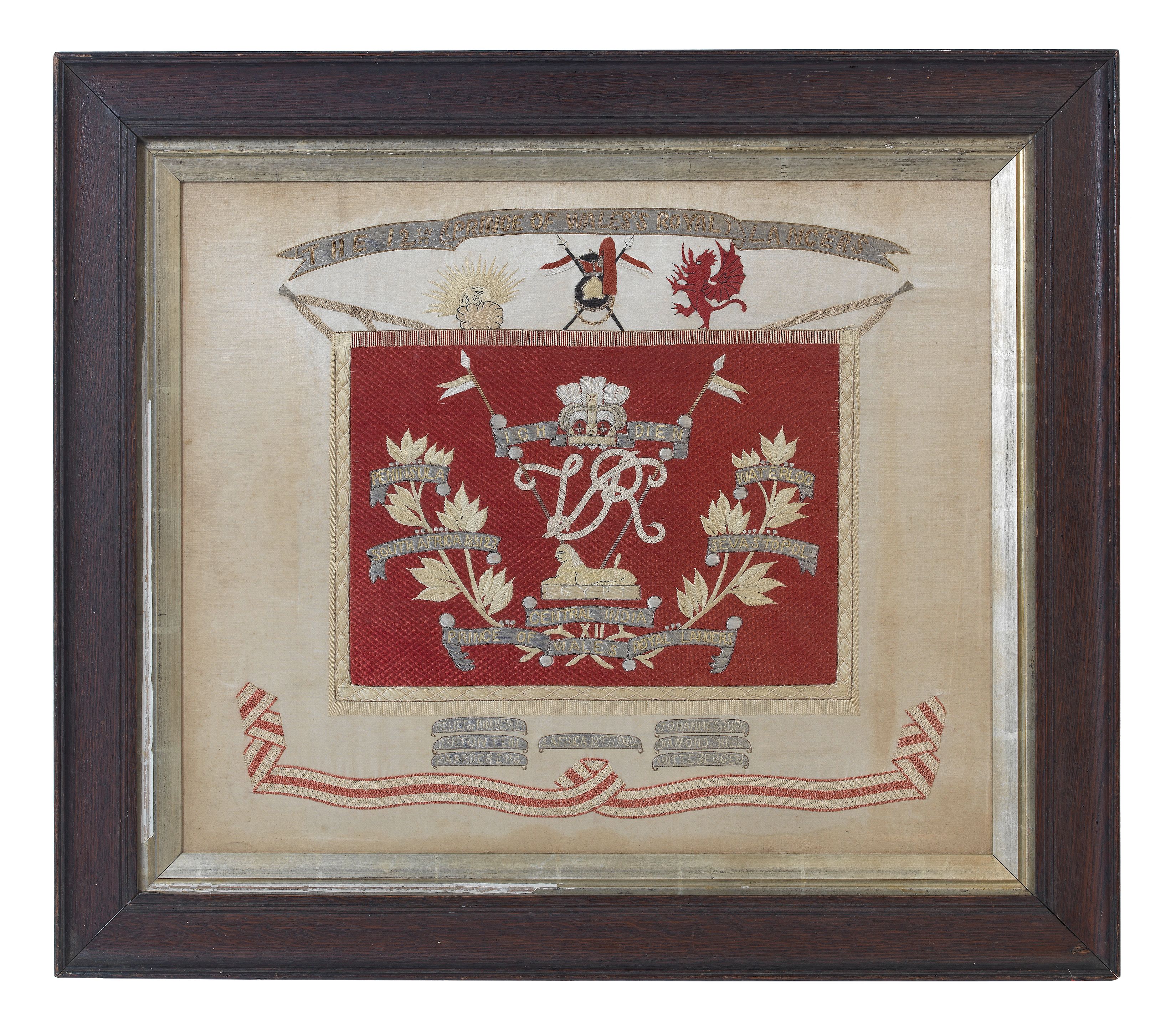 Bonhams : An Edwardian Embroidery Of The 12th Prince Of Wales's (Royal ...