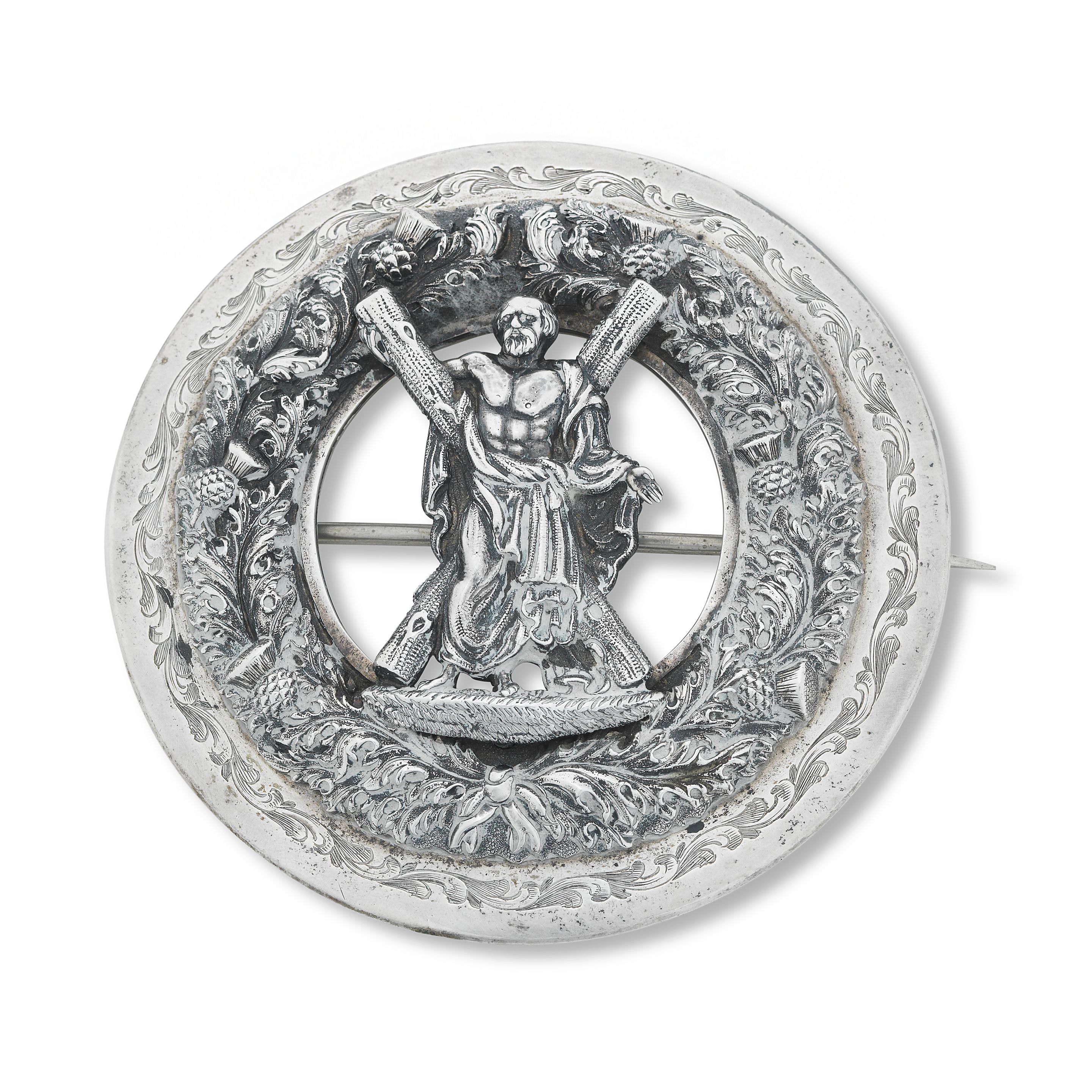 Bonhams : A Victorian Silver Black Watch plaid brooch Maker's mark JK ...