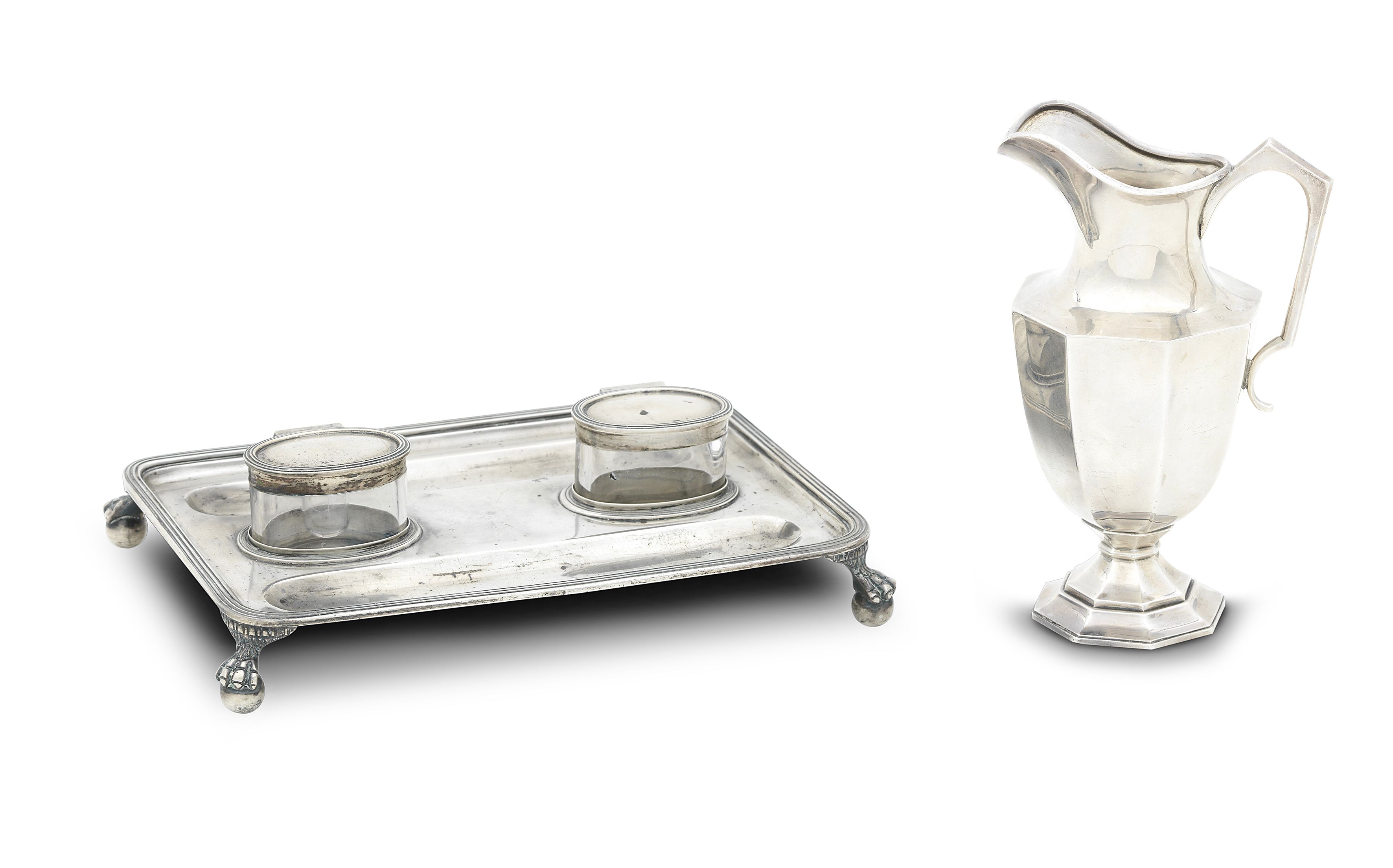 Bonhams : An Edwardian Silver Ink Stand By John Grinsell & Sons, London ...
