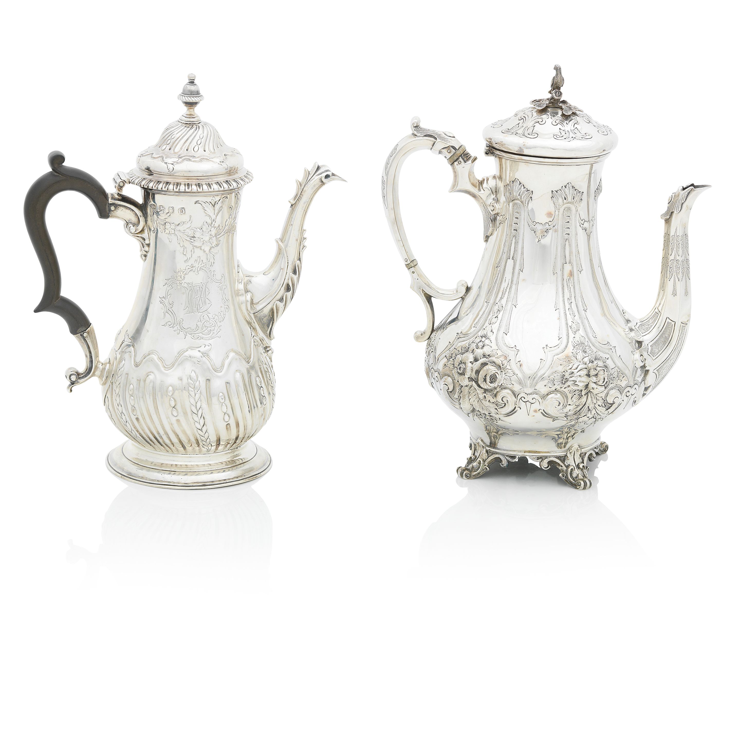 Bonhams : A George II Coffee Pot Maker's mark apparently JF, London ...