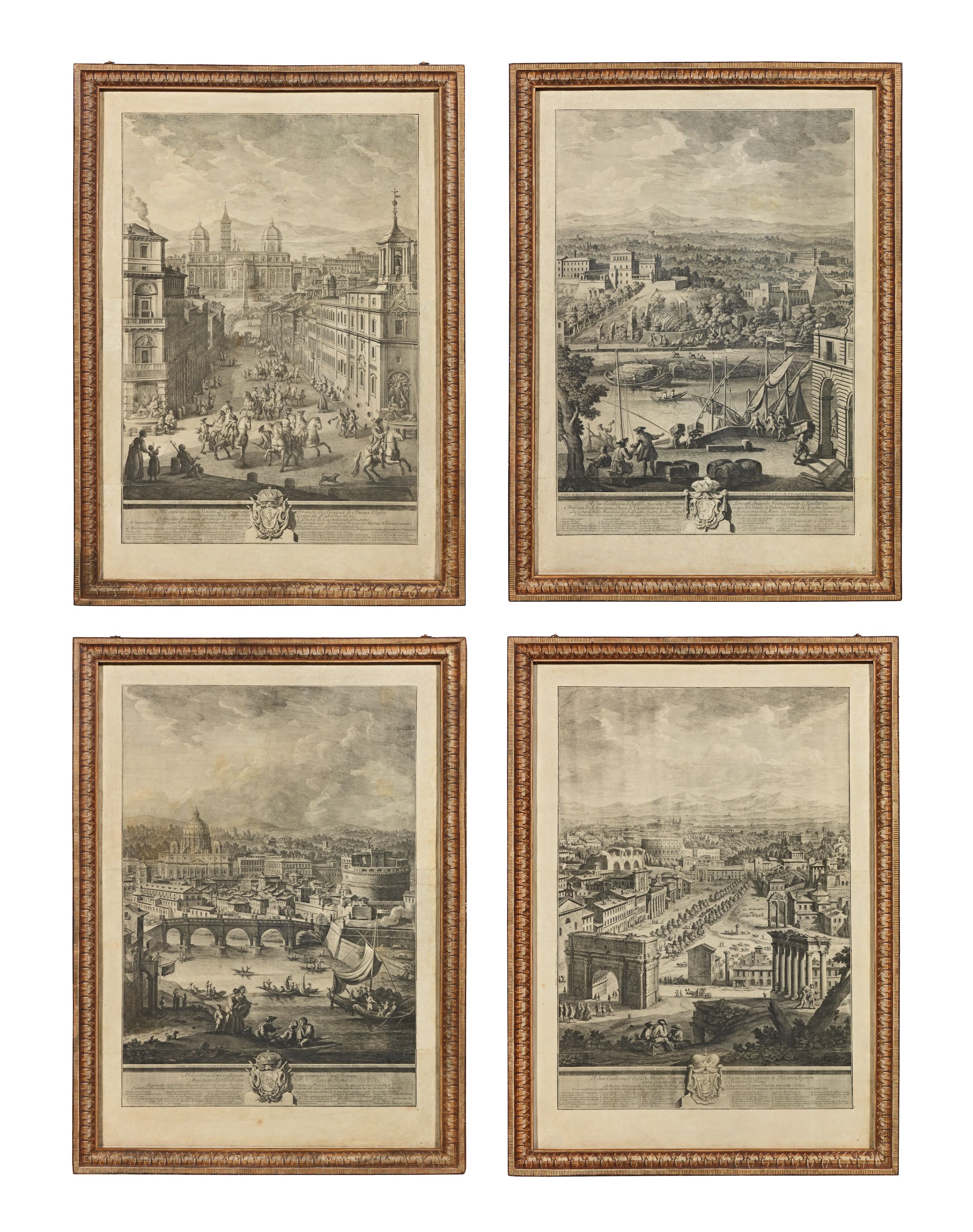 Bonhams : Giuseppe Vasi (Italian, 1710-1782) Four Views of Rome La ...