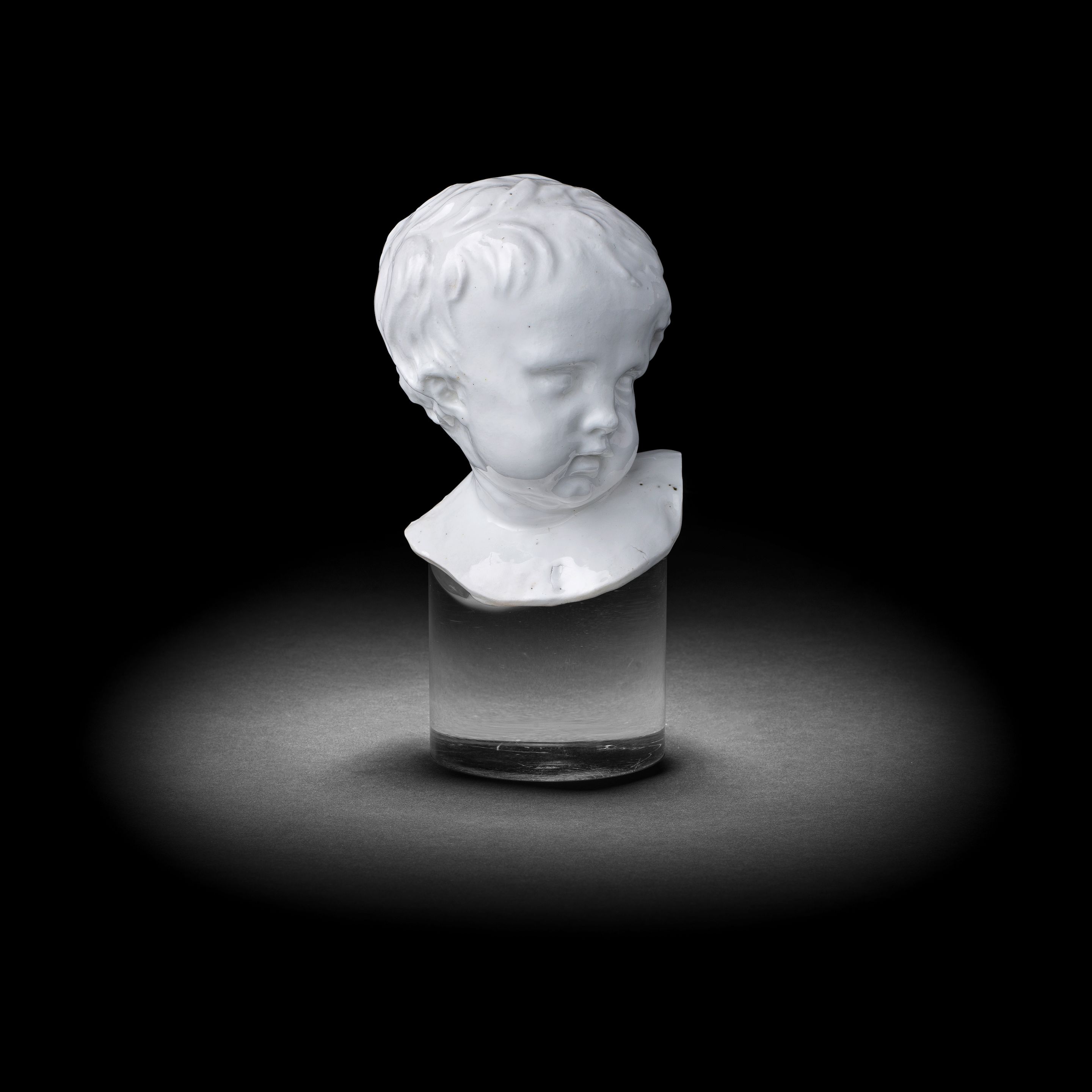 Bonhams : An exceptionally rare Chelsea model of a child's head, circa 1750