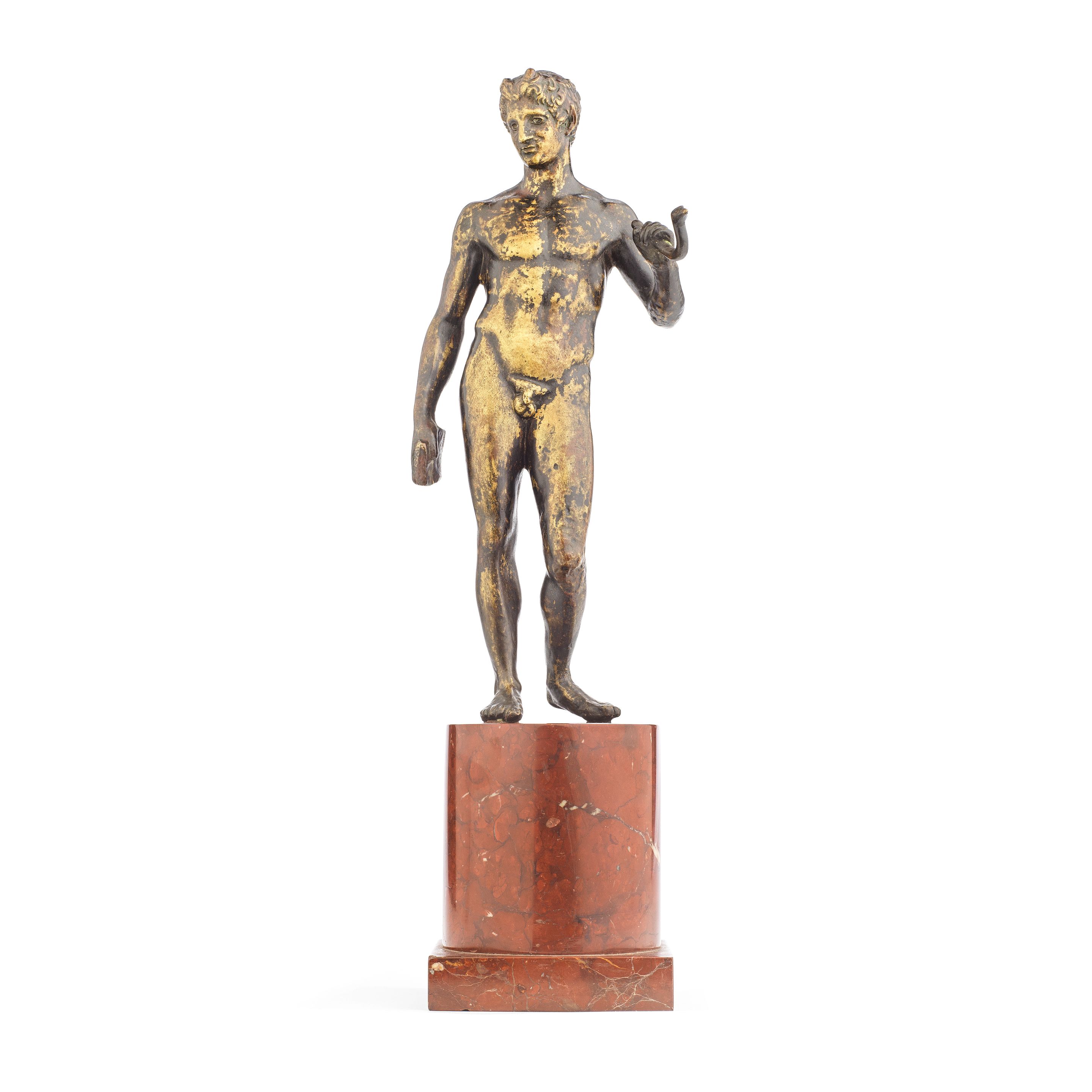 Bonhams : An Italian patinated bronze model of a young standing faun ...