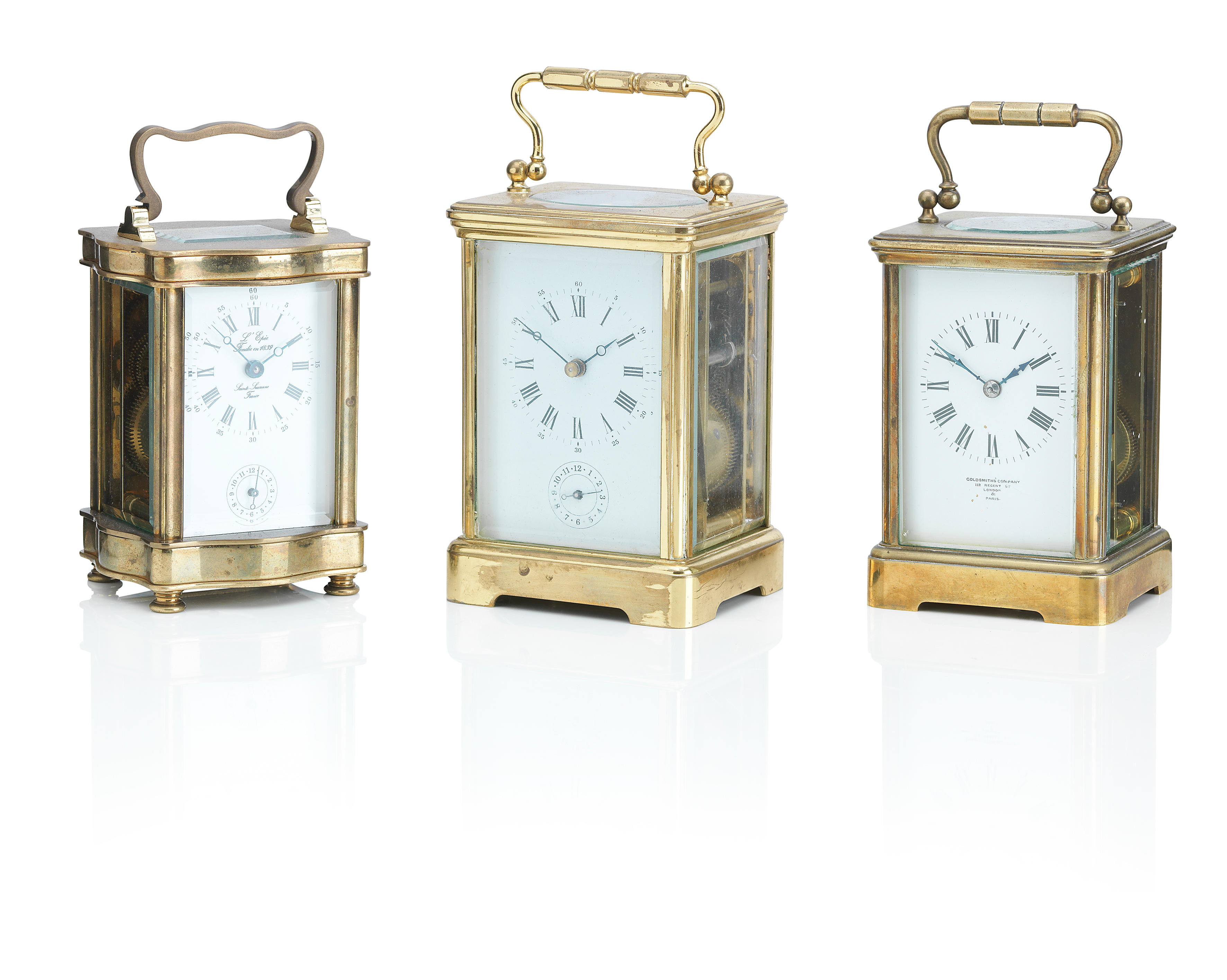 Bonhams A Goldsmiths Company Lacquered Brass Carriage Clock Early