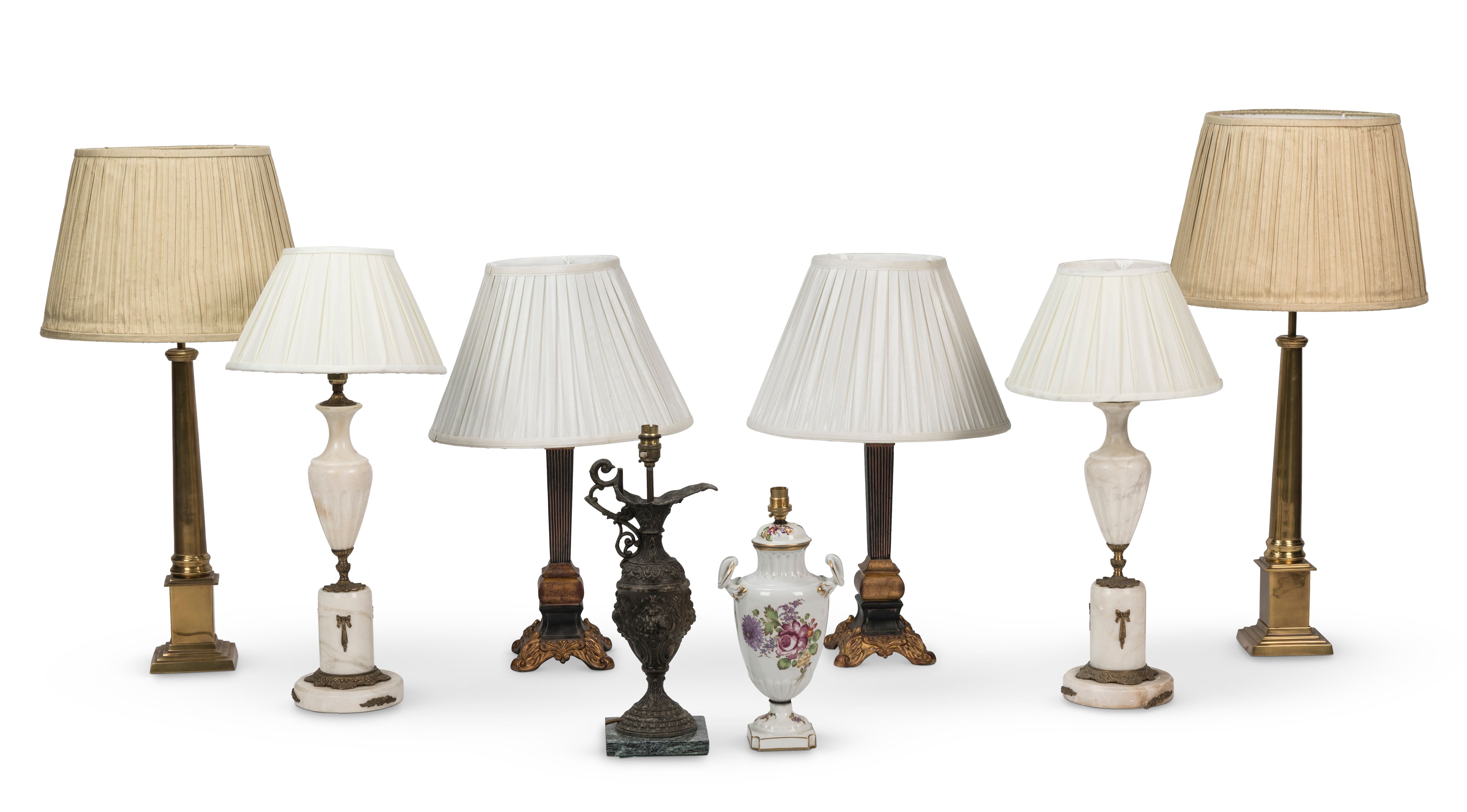 Bonhams : Six pairs of lamp bases, together with two single examples (14)
