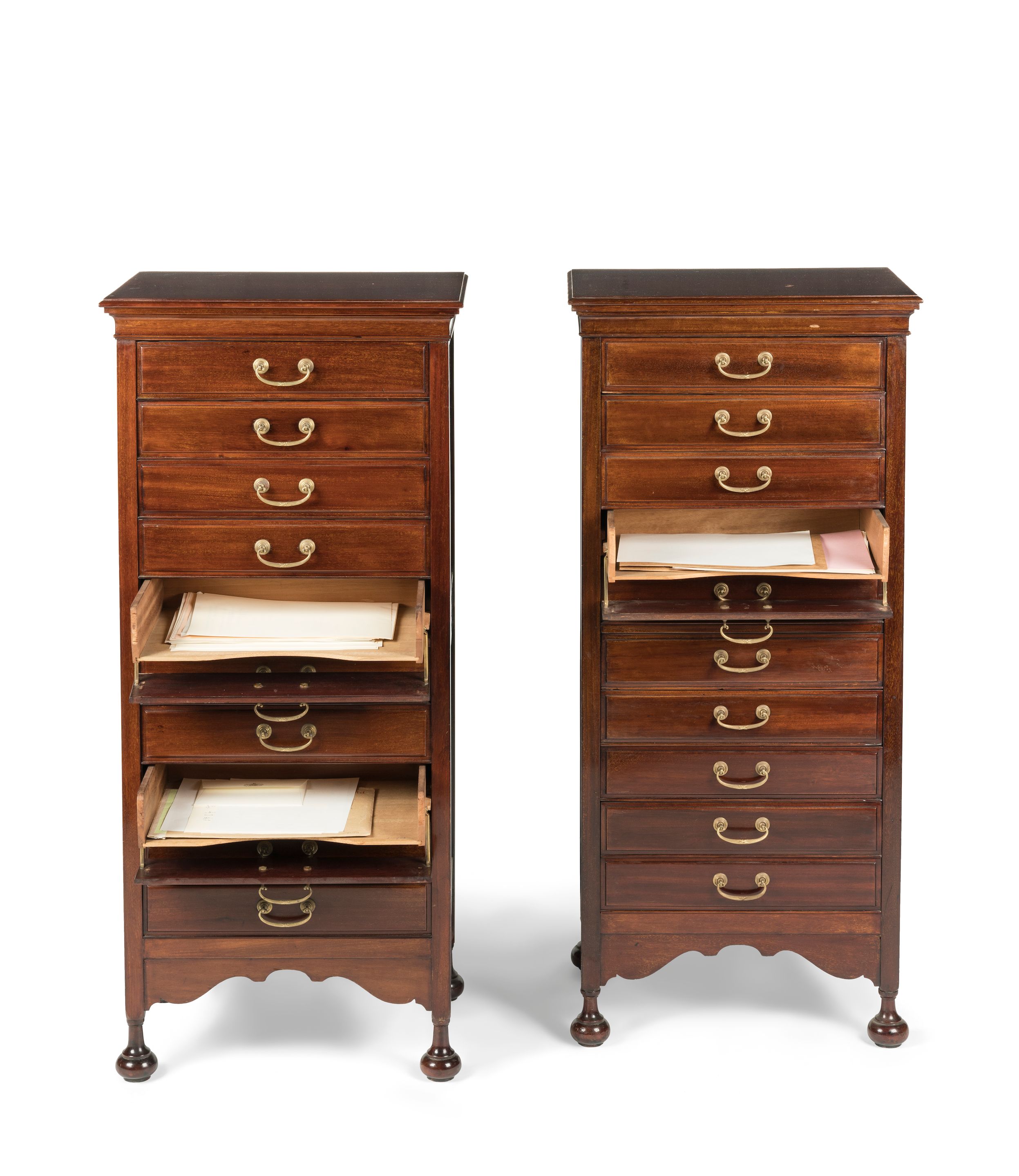 Bonhams : A pair of Stone's Patent mahogany music score filing cabinets ...