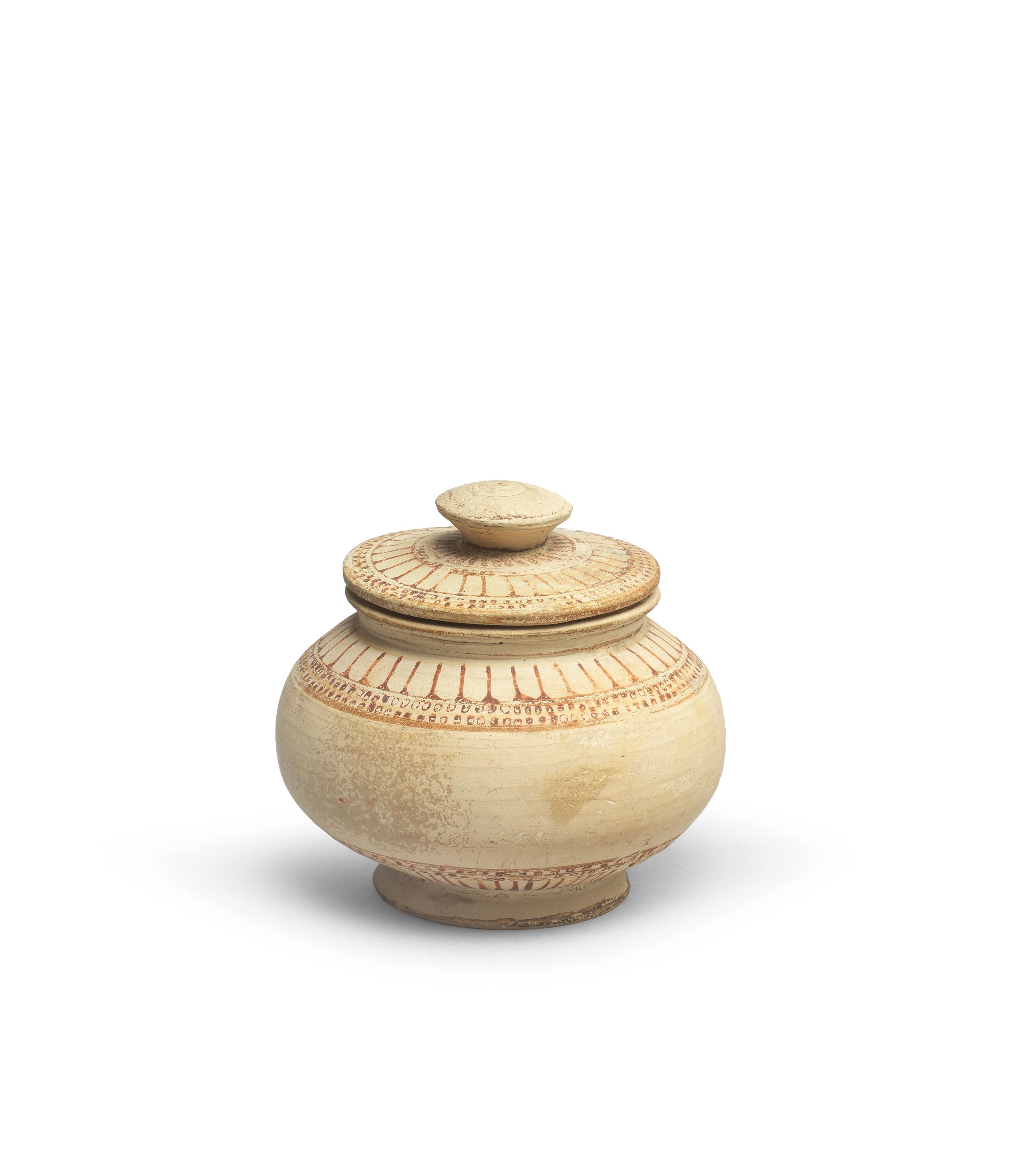 Bonhams : A Corinthian pottery lidded pyxis