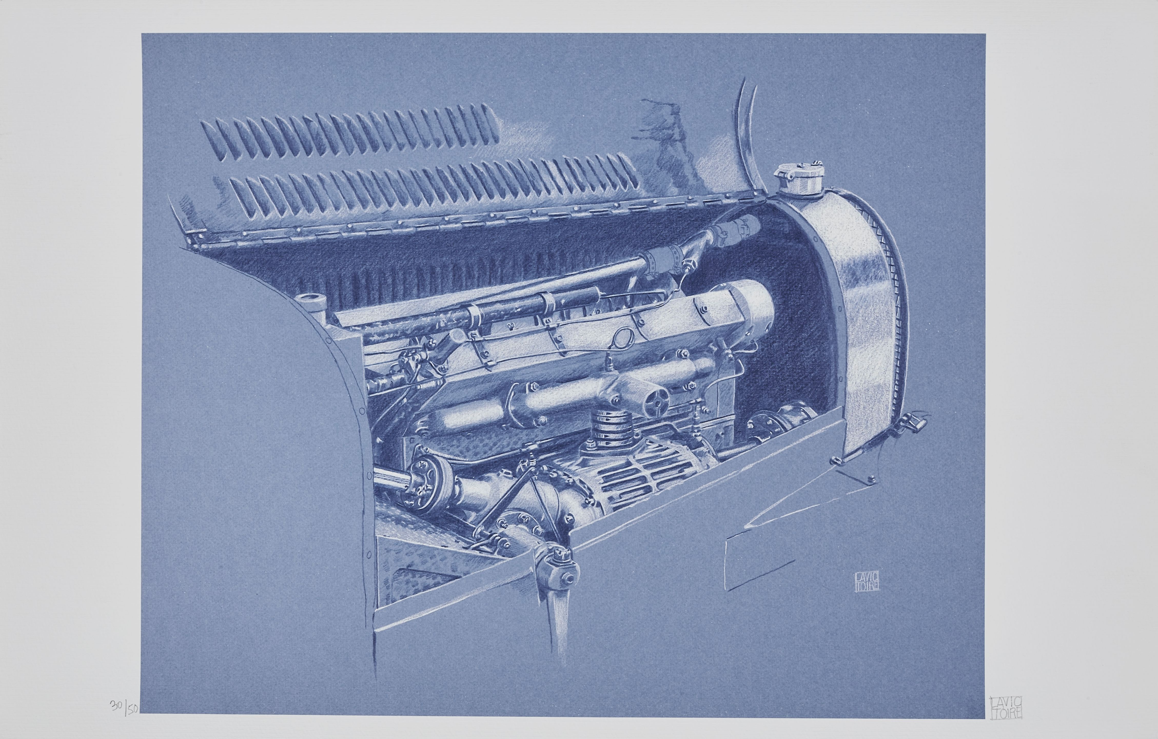 Bonhams Cars : BUGATTI TYPE 51 ENGINE STUDY LITHOGRAPH AFTER XAVIER ...