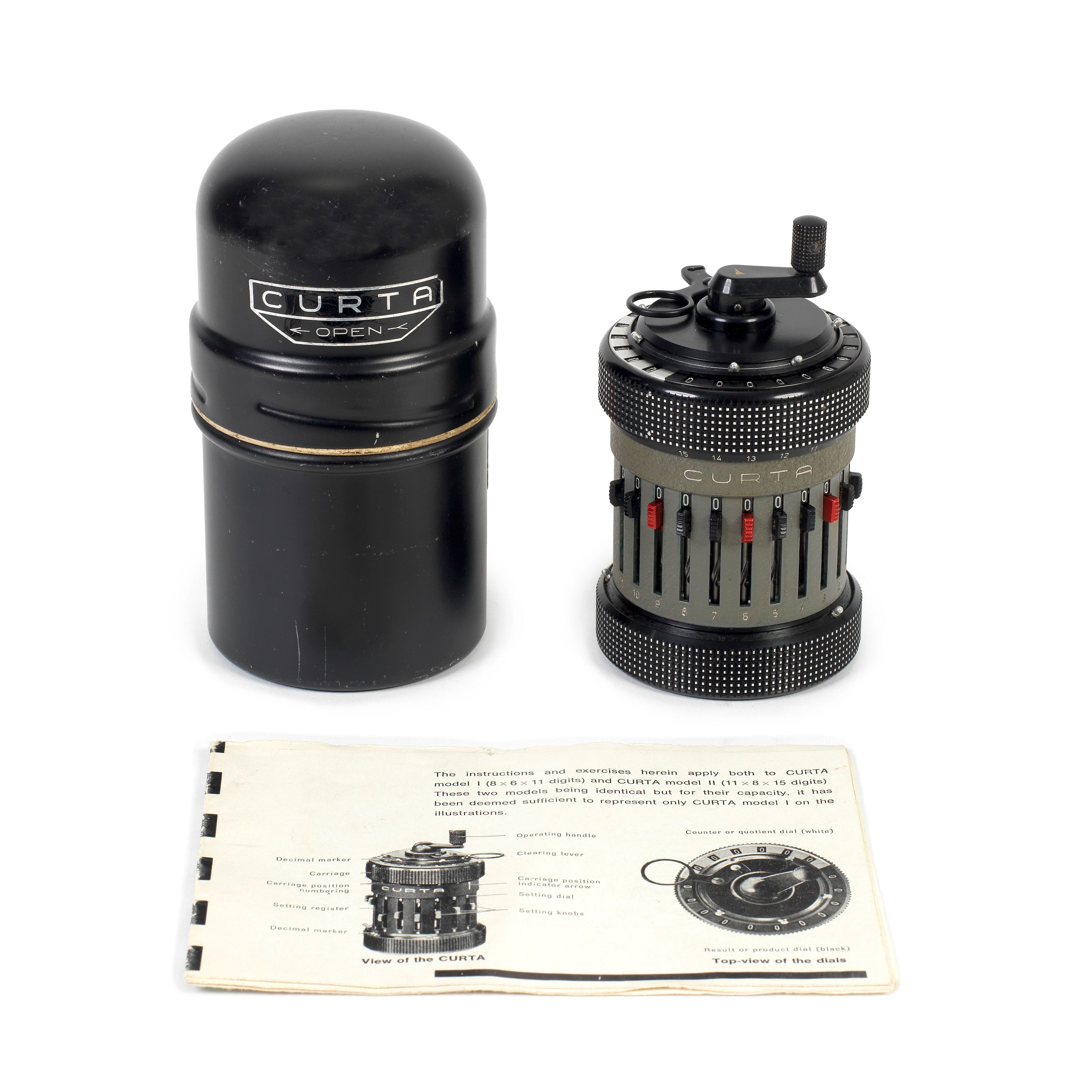 Bonhams : A Large Curta Type II Calculator With Instruction Booklet ...