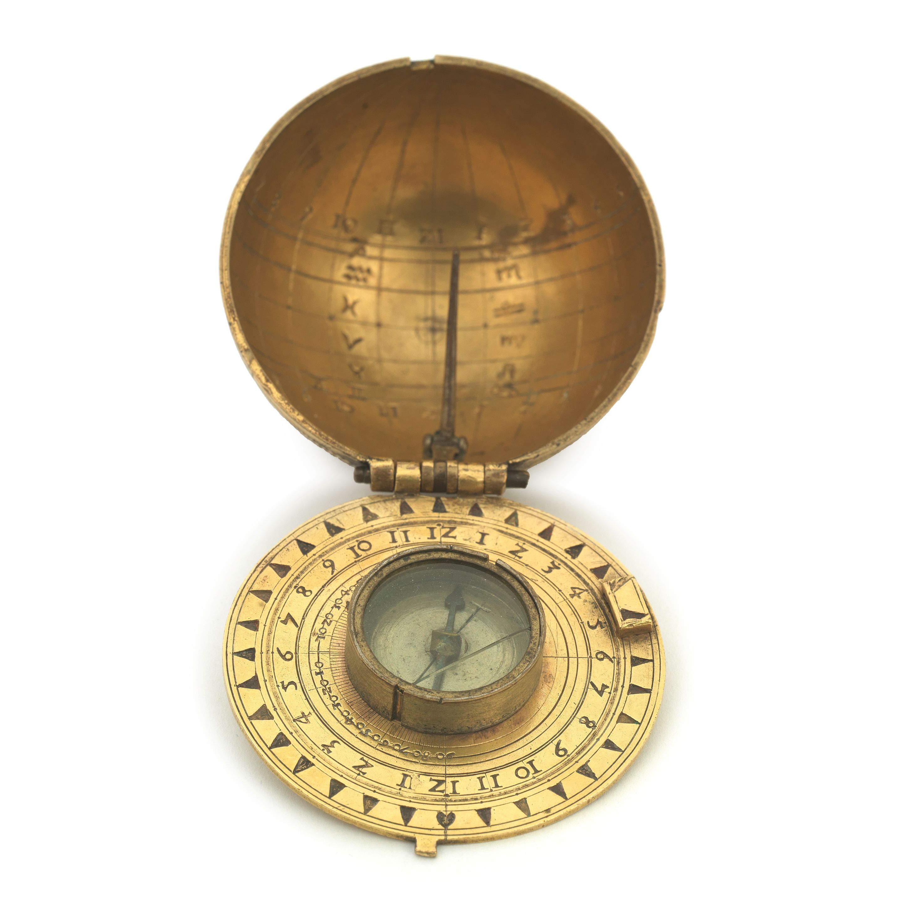 Bonhams : A hemispherical gilt brass scaphe dial, German, circa 1600,