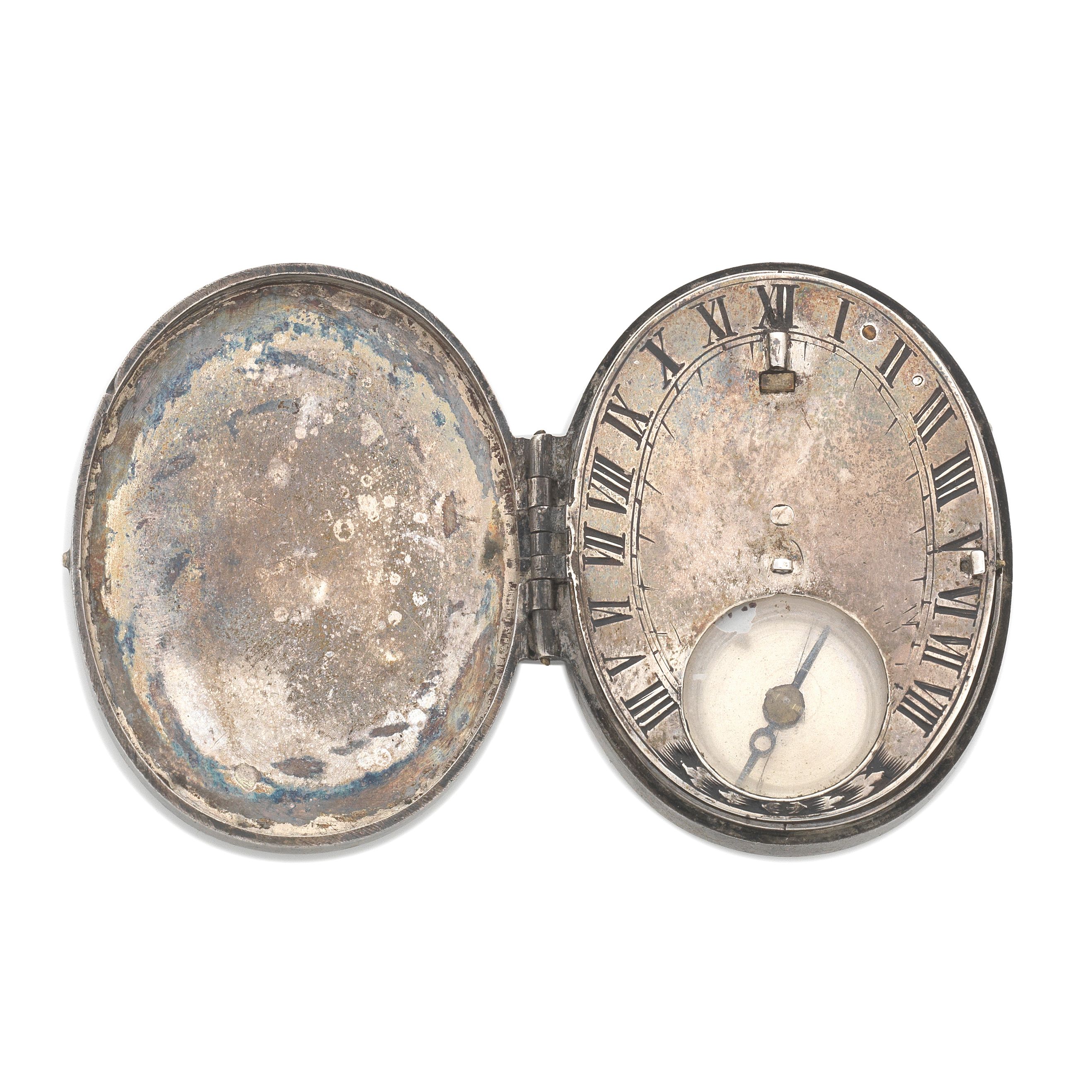 Bonhams : An miniature silver pocket sundial in pair case, probably ...
