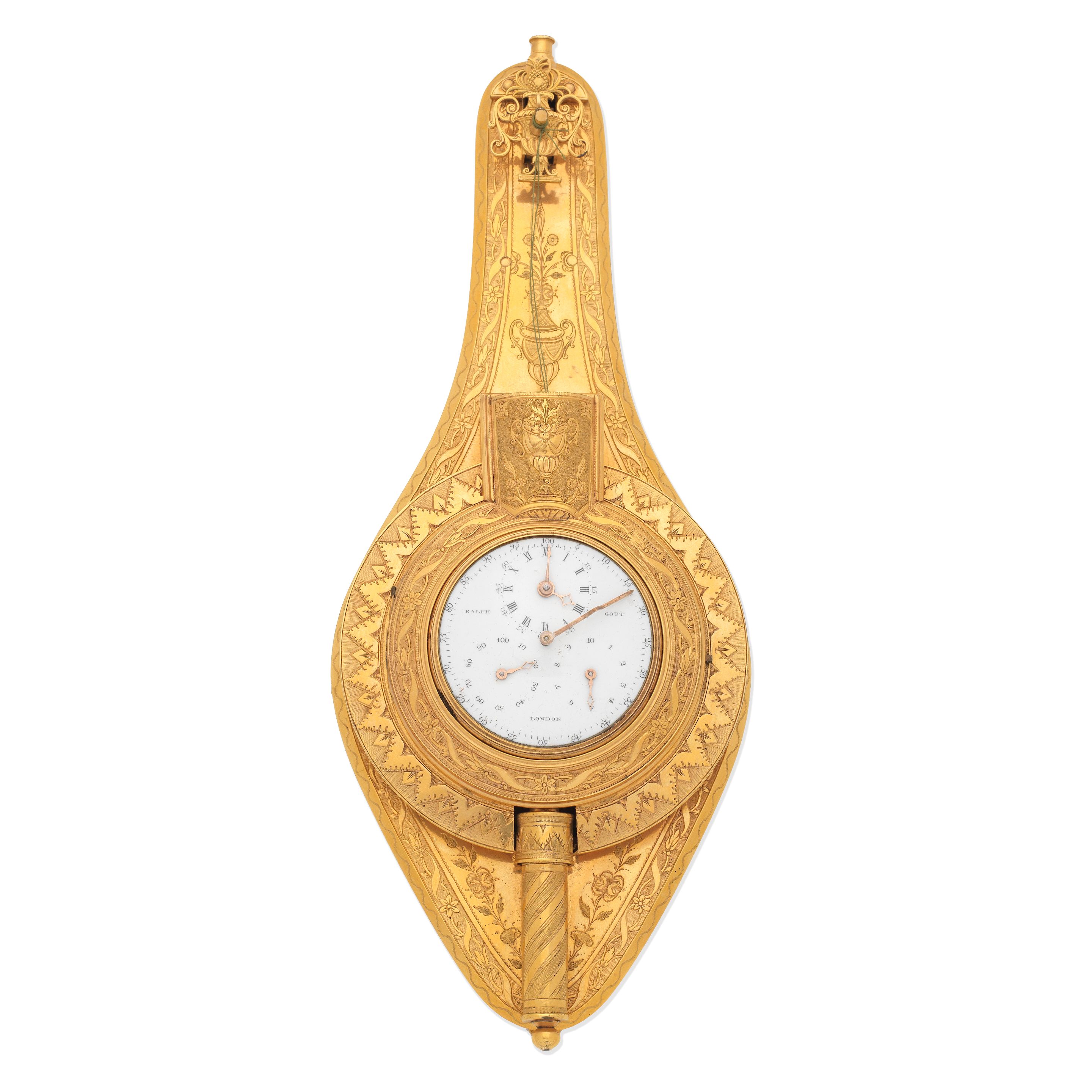 Bonhams : A rare Ralph Gout gilt brass horse-rider's pedometer watch ...