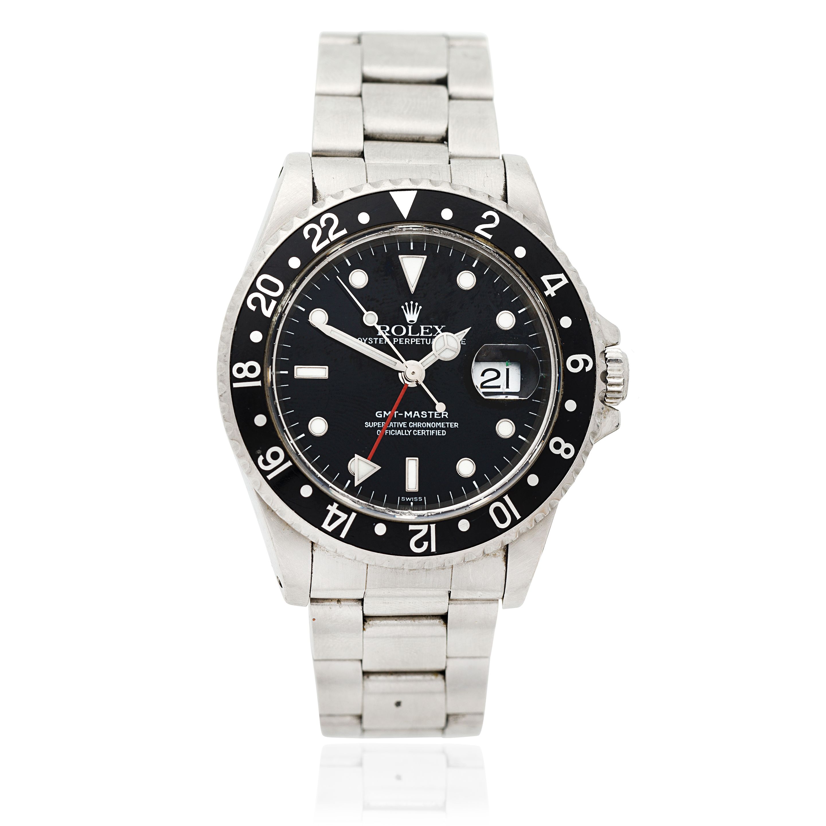 Bonhams : Rolex. A stainless steel automatic calendar bracelet watch ...