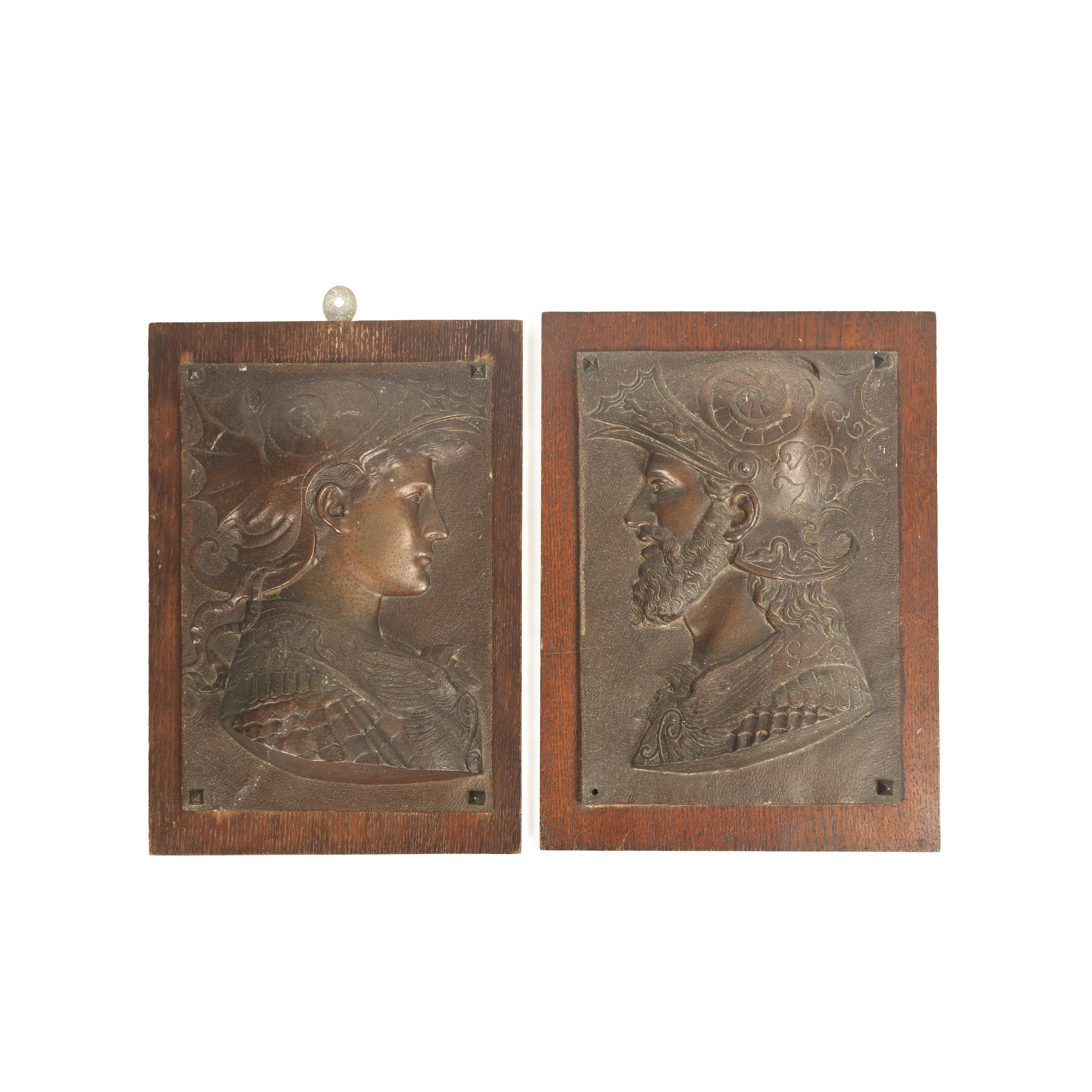 Bonhams : A pair of 19th century bronzed art metal profile portrait ...