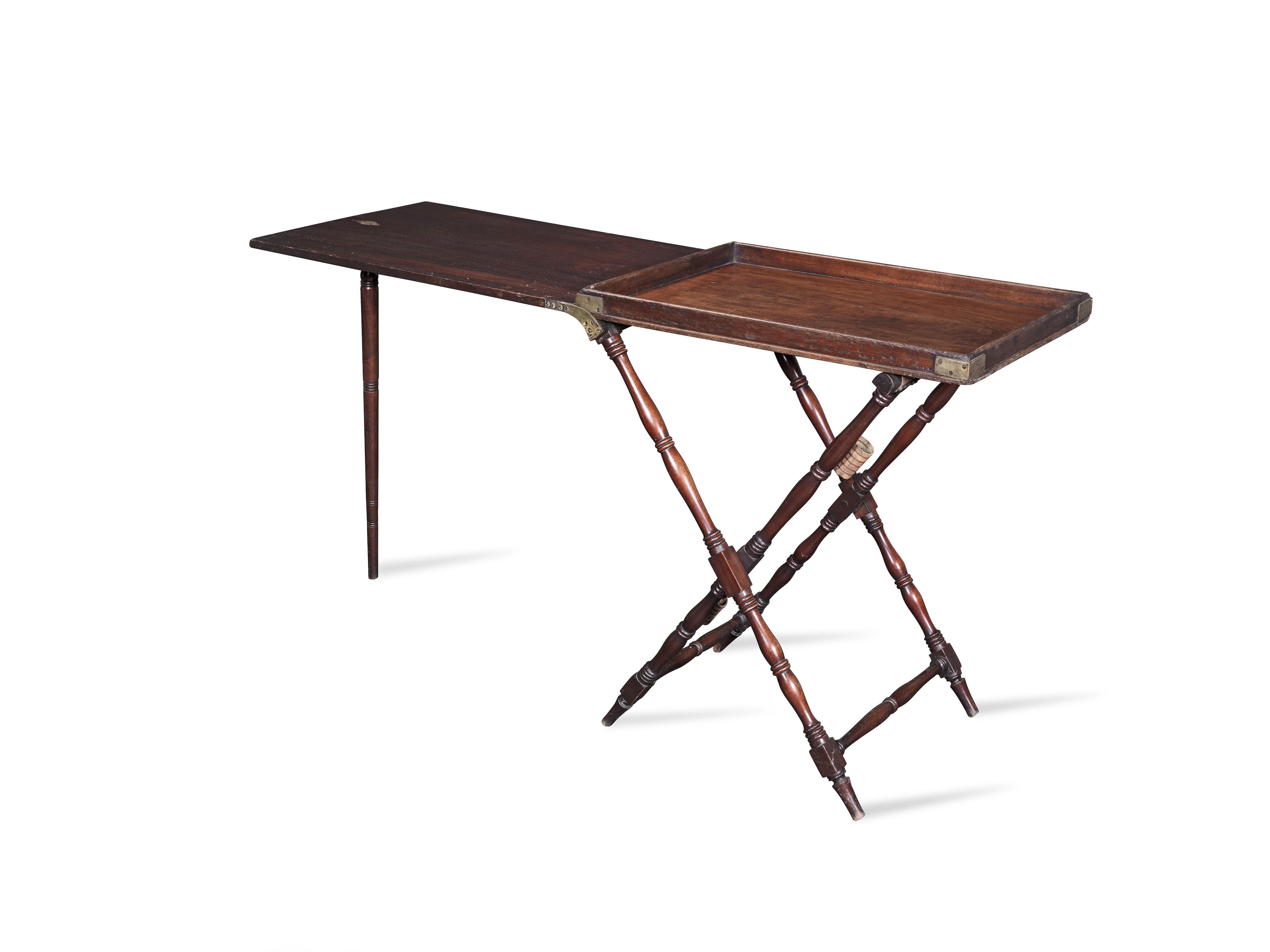 Bonhams : A Victorian mahogany and brass mounted camp table or campaign ...