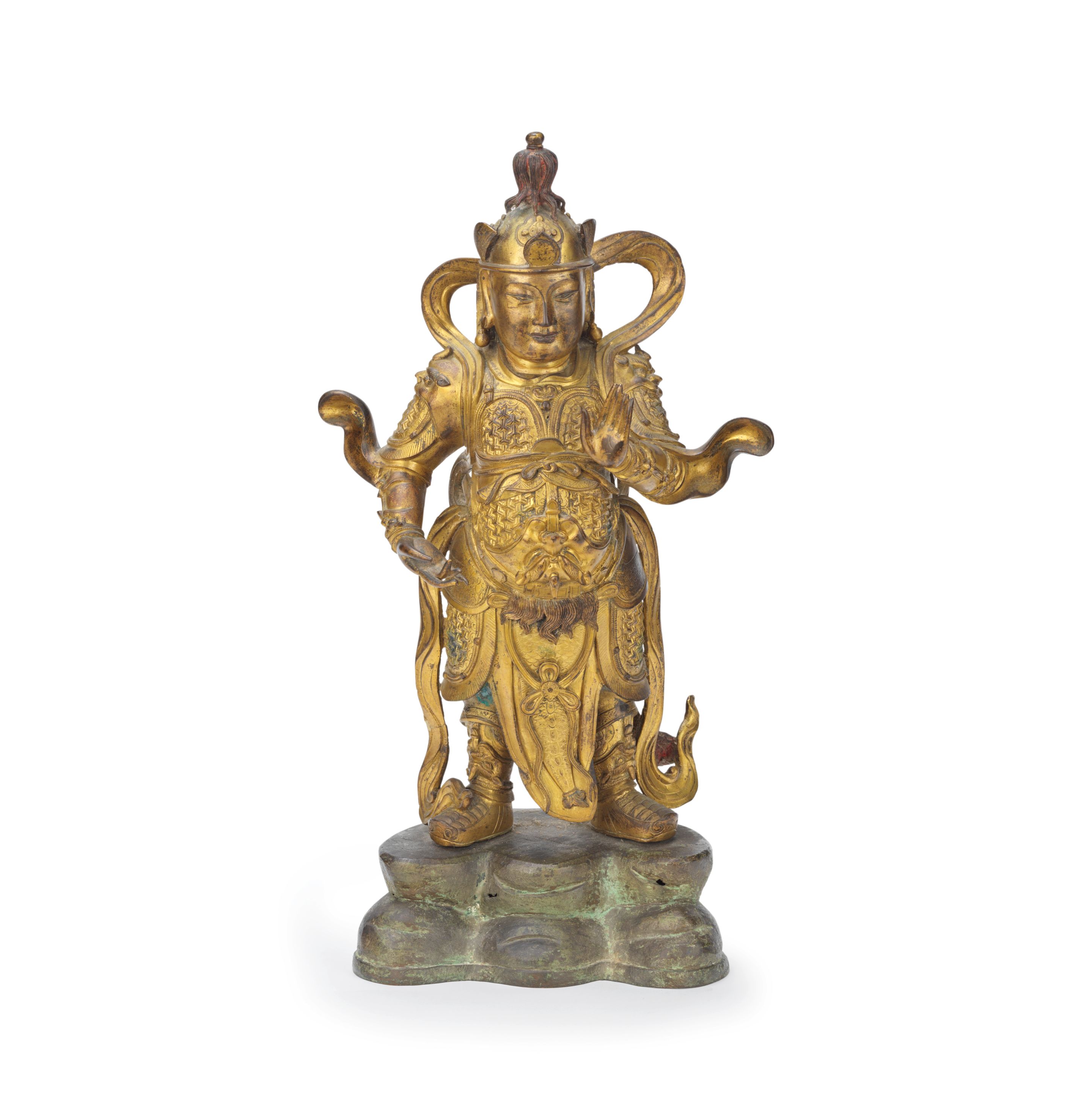 Bonhams : A GILT BRONZE FIGURE OF WEITUO PUSA Ming Dynasty