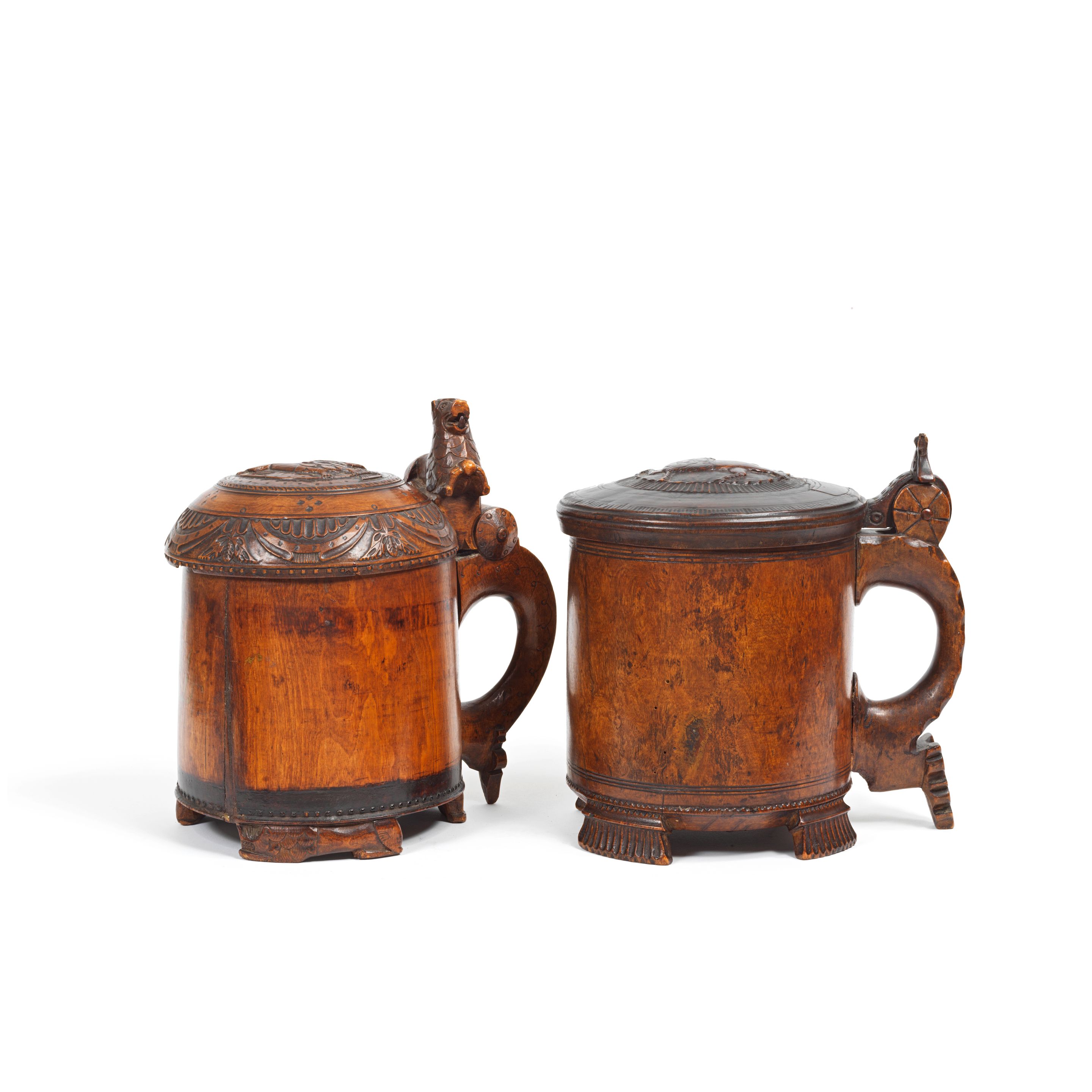 Bonhams : Two 18th century Norwegian carved and turned birch-wood ...