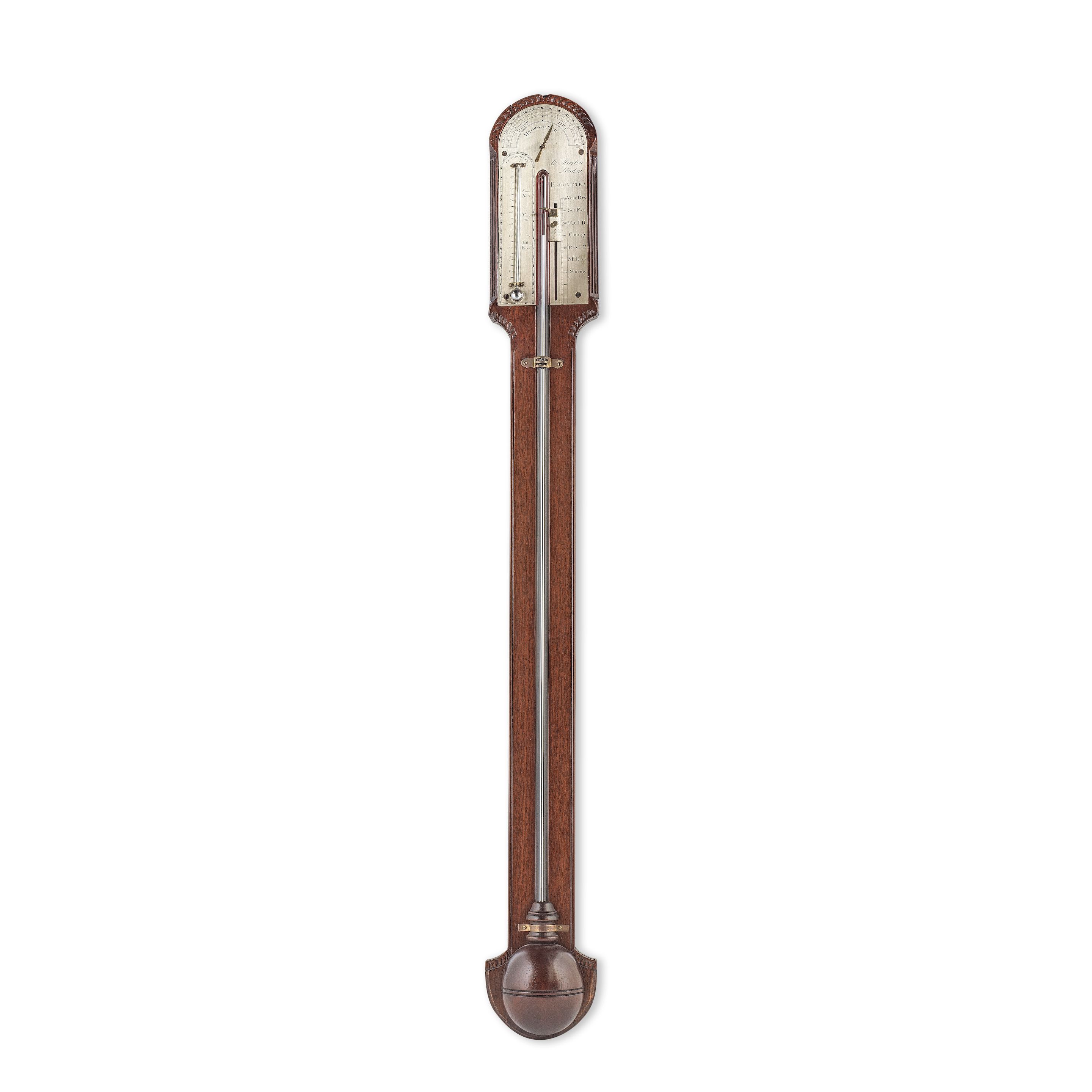 Bonhams : A George III mahogany stick barometer the dial signed B ...