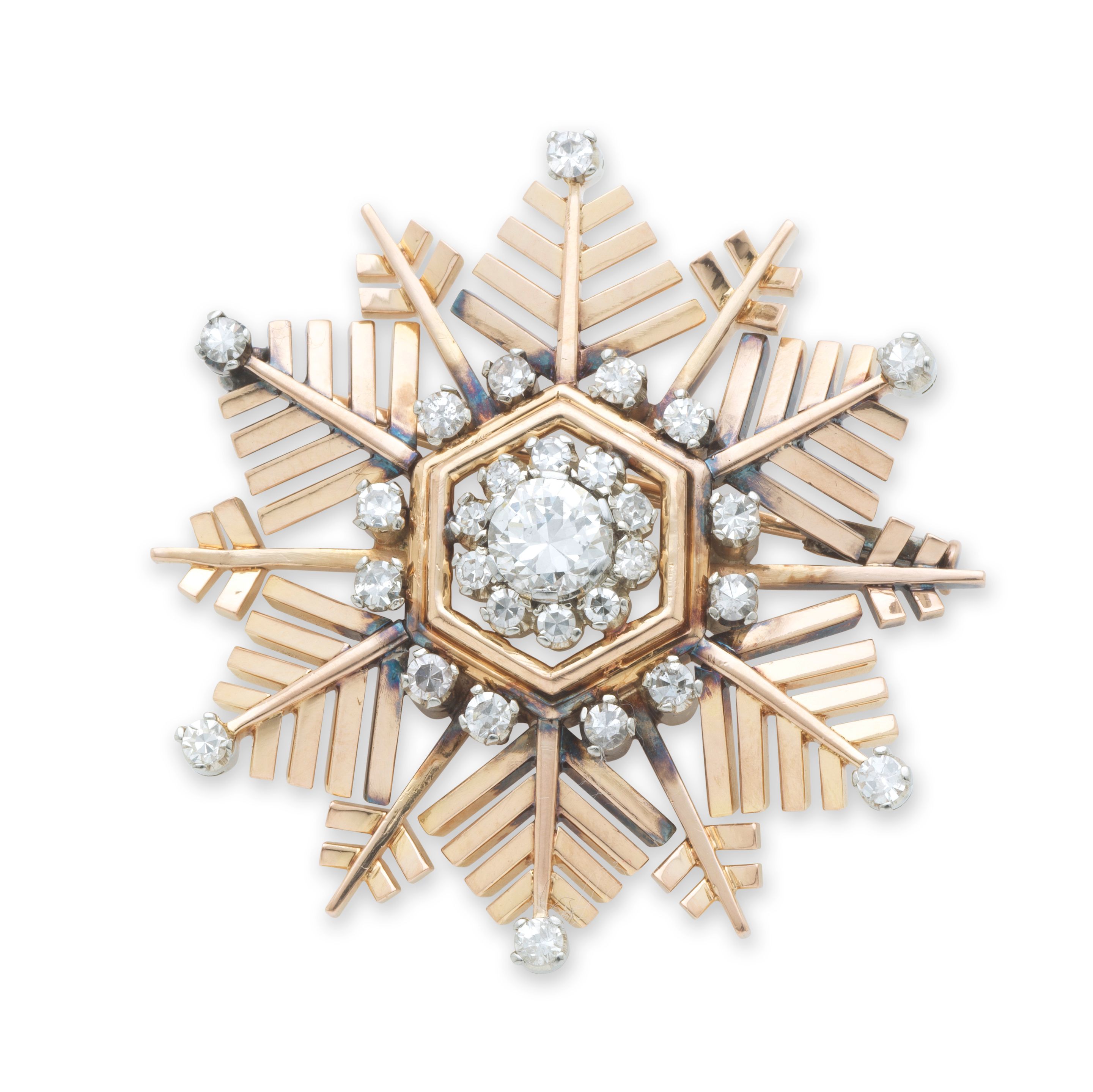 Bonhams Cornette de Saint Cyr : BROCHE FLOCON DIAMANTS