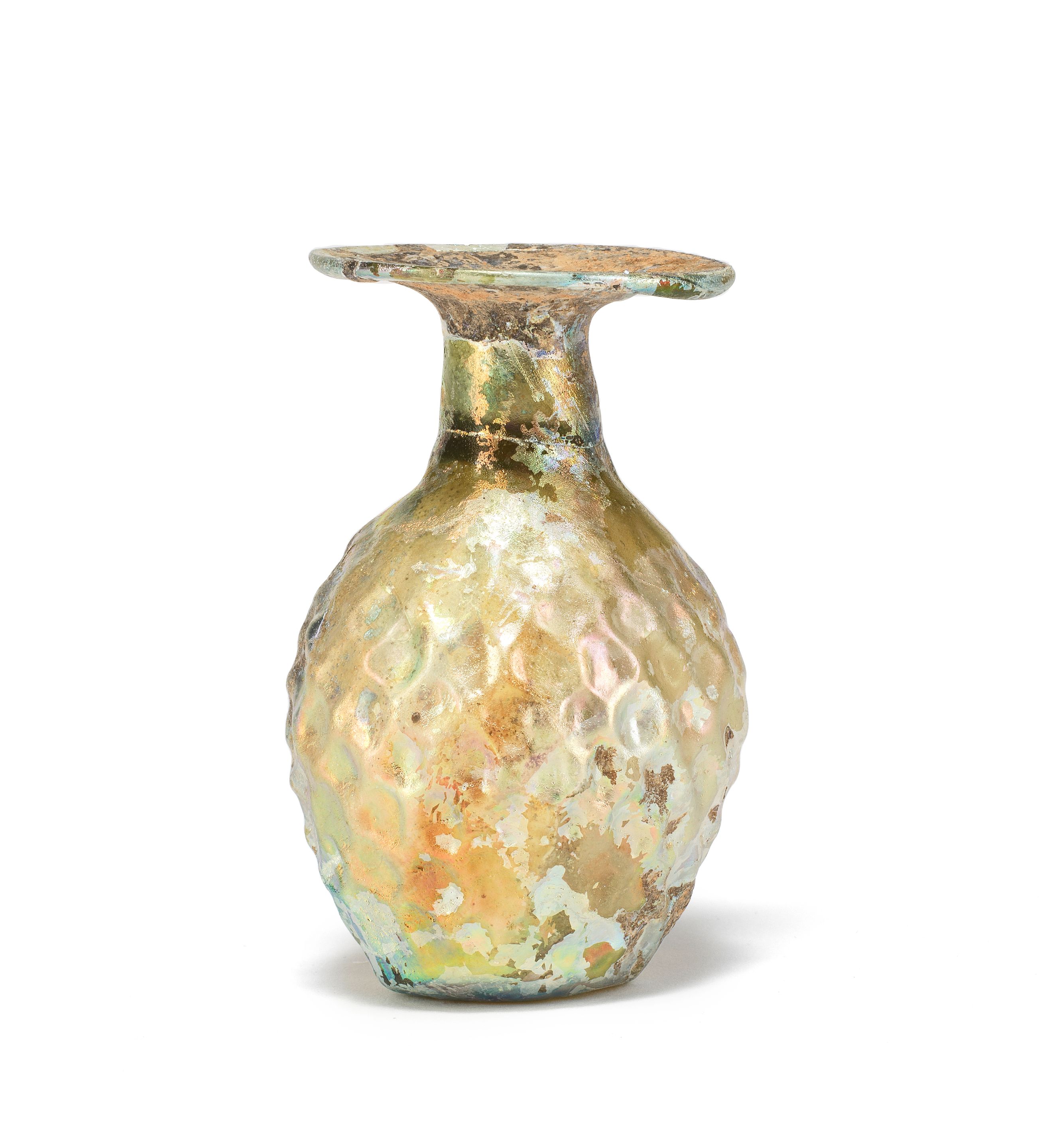 Bonhams : A Roman mould-blown glass sprinkler flask