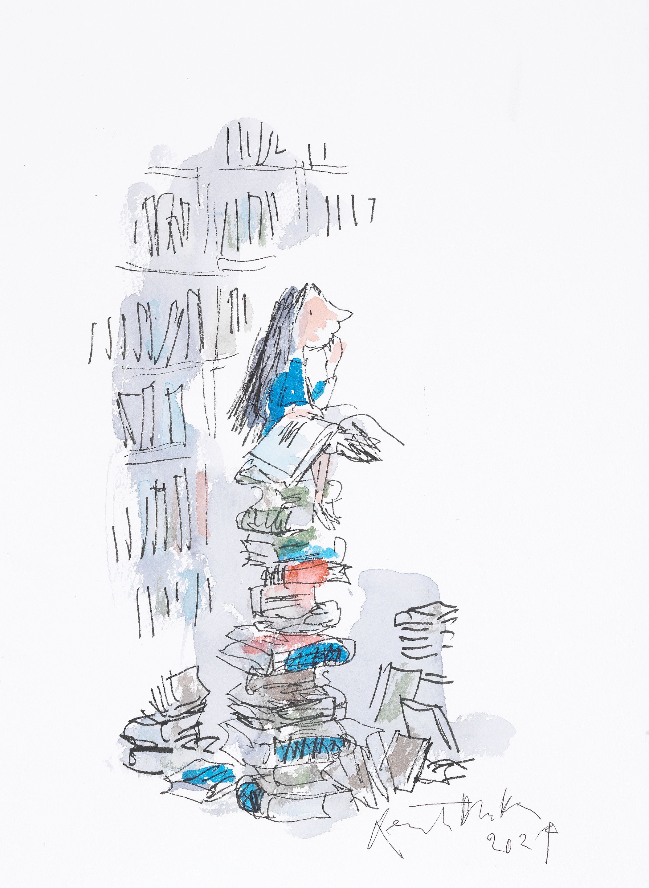 Bonhams : Sir Quentin Blake (British, born 1932) Matilda (unframed)