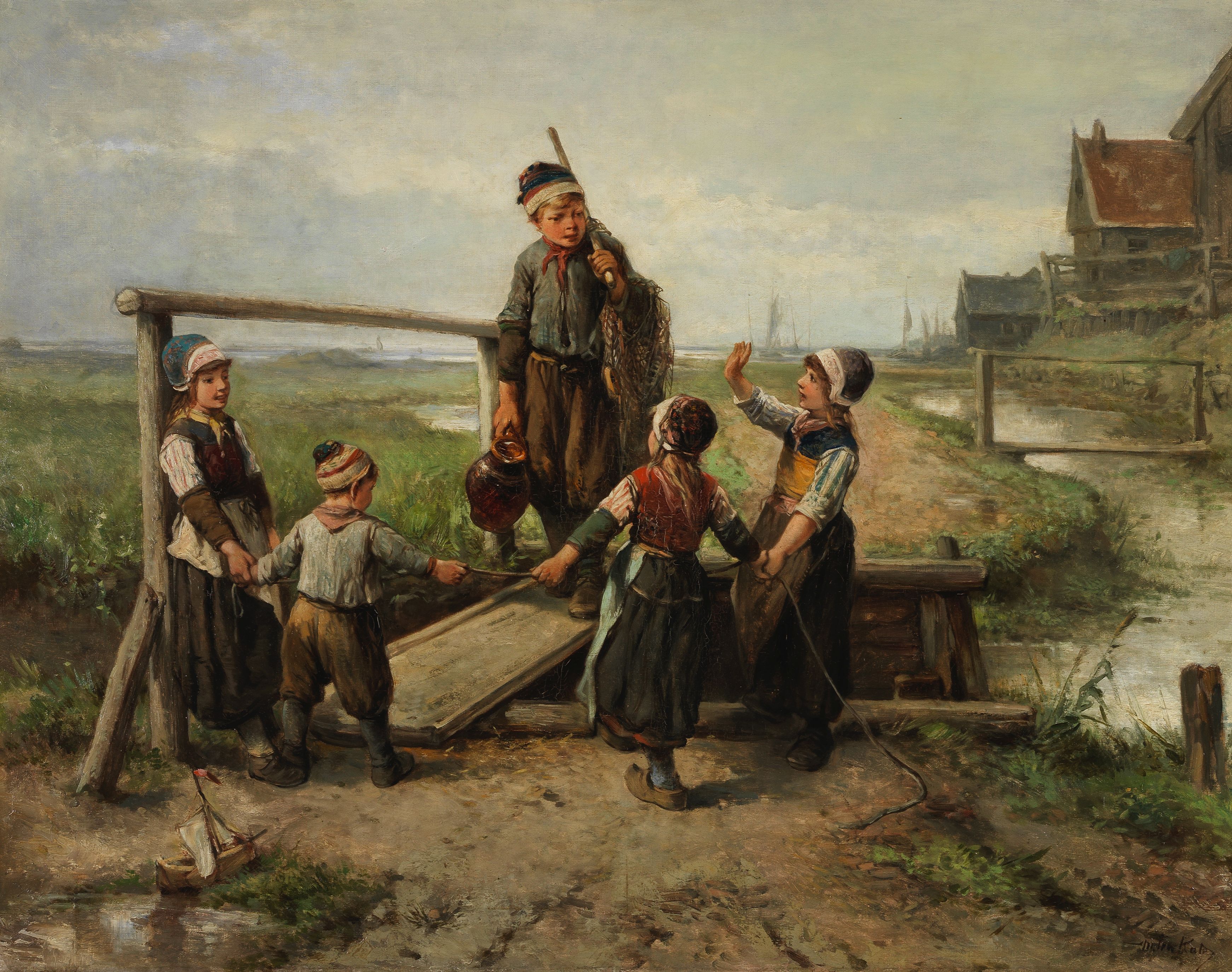 Bonhams : Johannes Marius ten Kate (Dutch, 1859-1896) Children at the ...