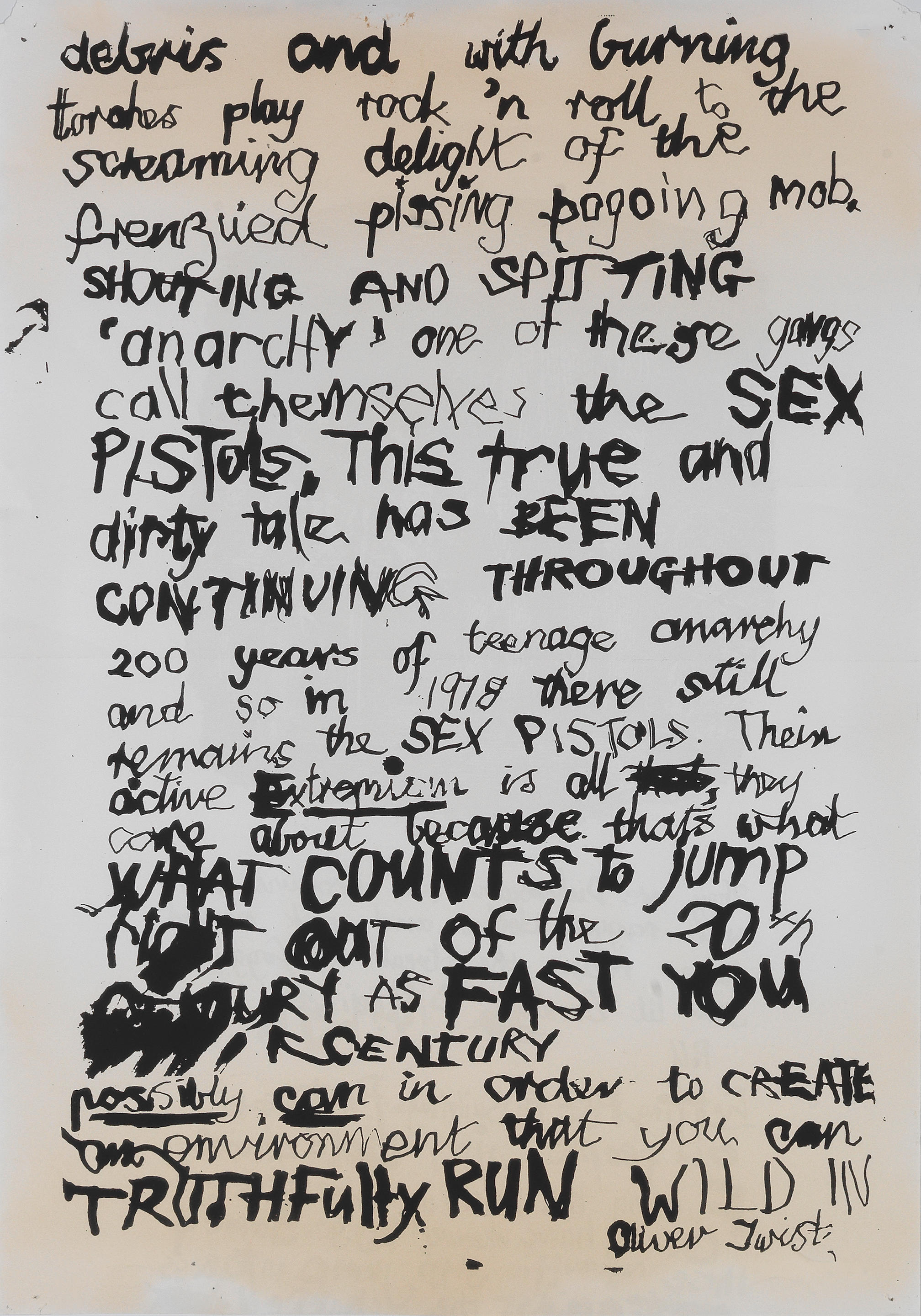 Bonhams The Sex Pistols An Oliver Twist Manifesto Flyer 1977
