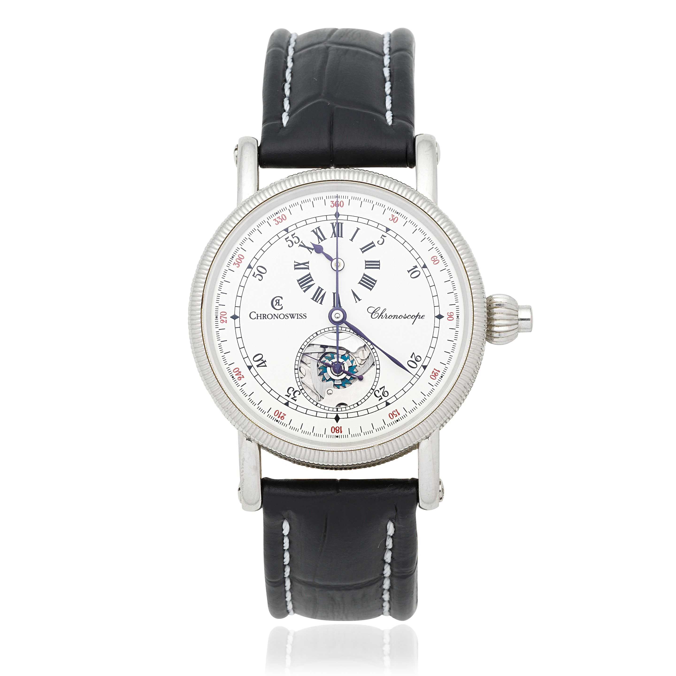 Bonhams : Chronoswiss. A stainless steel automatic single button ...