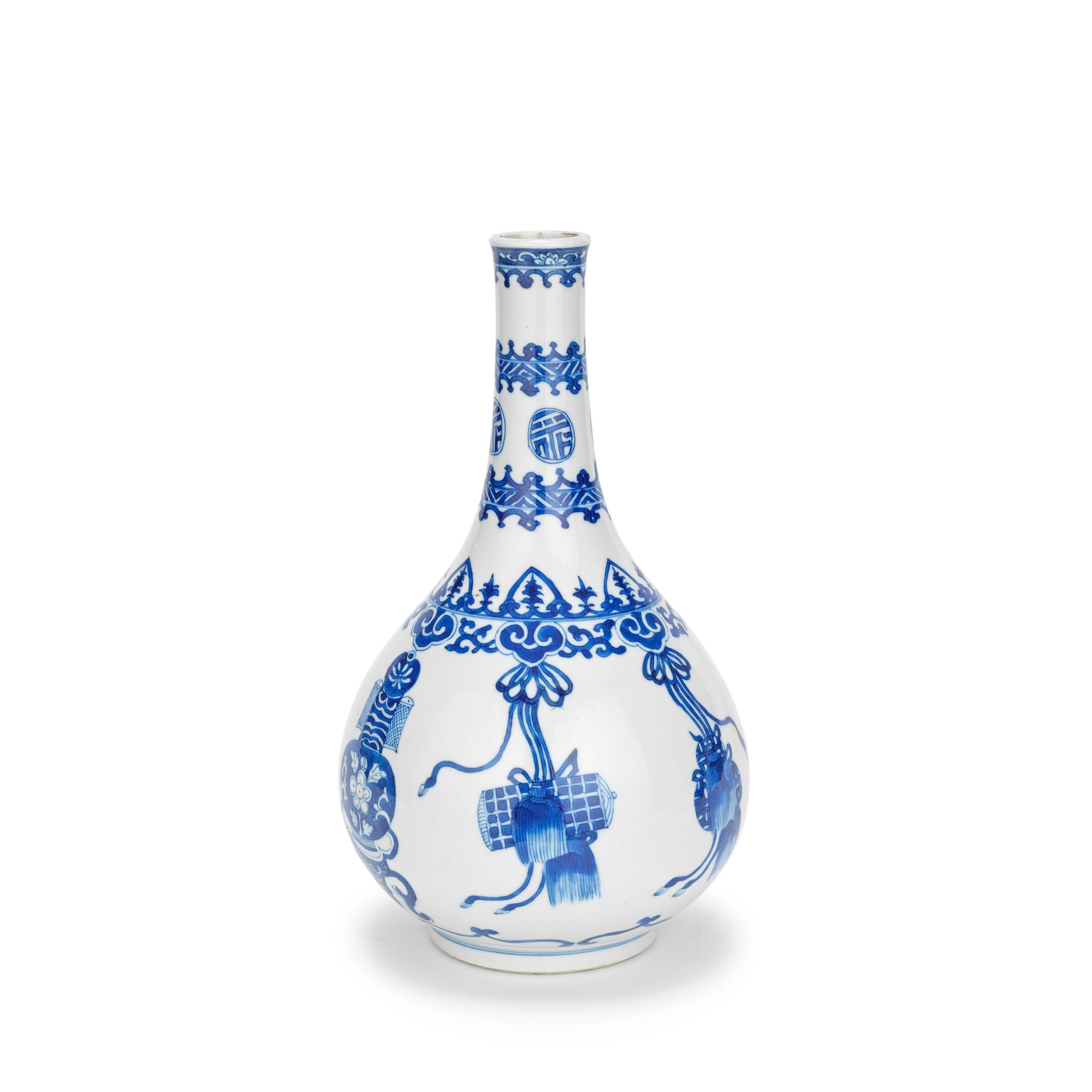 Bonhams : A BLUE AND WHITE PEAR-SHAPED BOTTLE VASE Kangxi