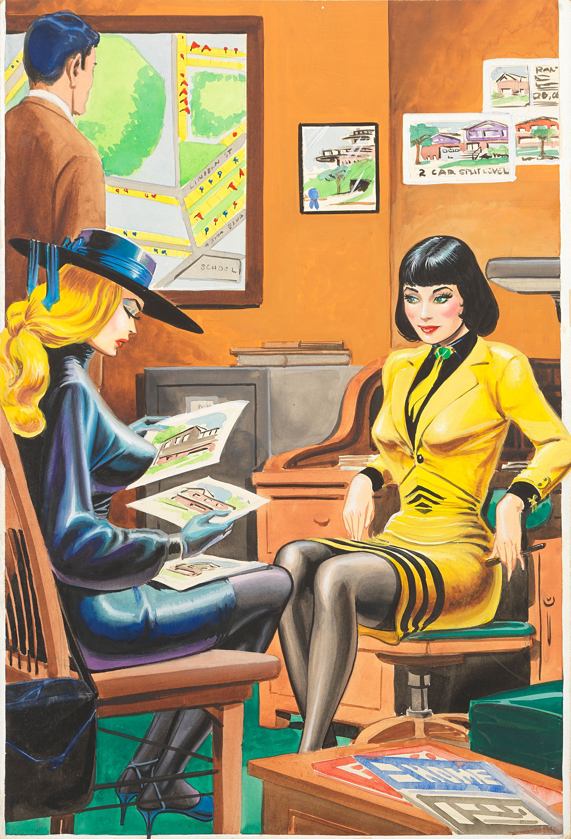 Bonhams : EROTICA STANTON (ERIC) Original cover work design for Down Payment, depicting two ...