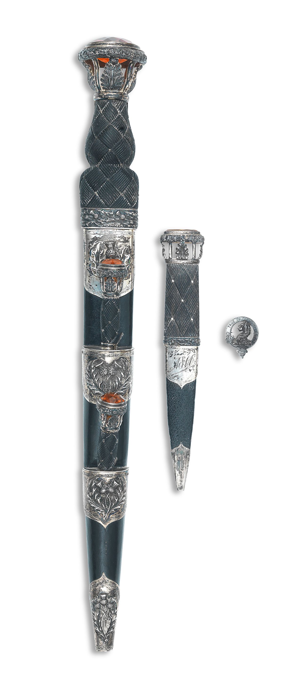 Bonhams : A Scottish silver mounted dirk, Thomas Ebbutt, Edinburgh 1963