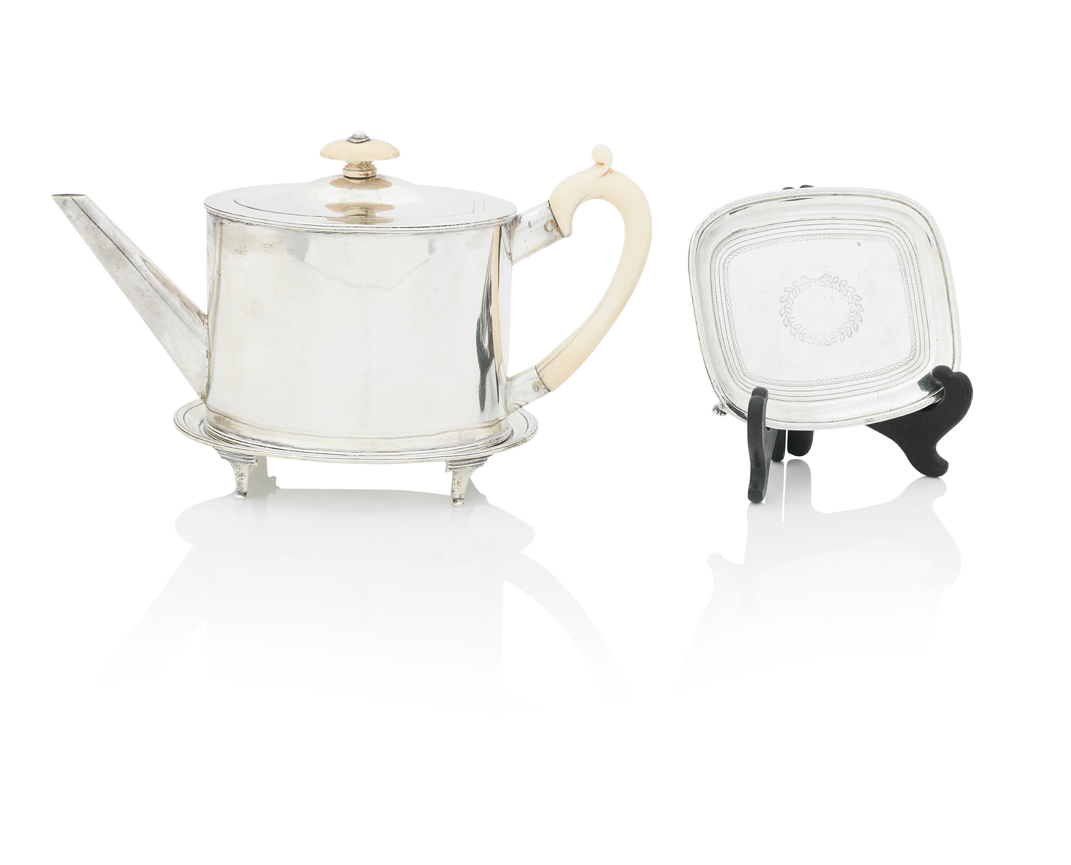 Bonhams : A George III silver teapot maker's mark mis-struck, London ...