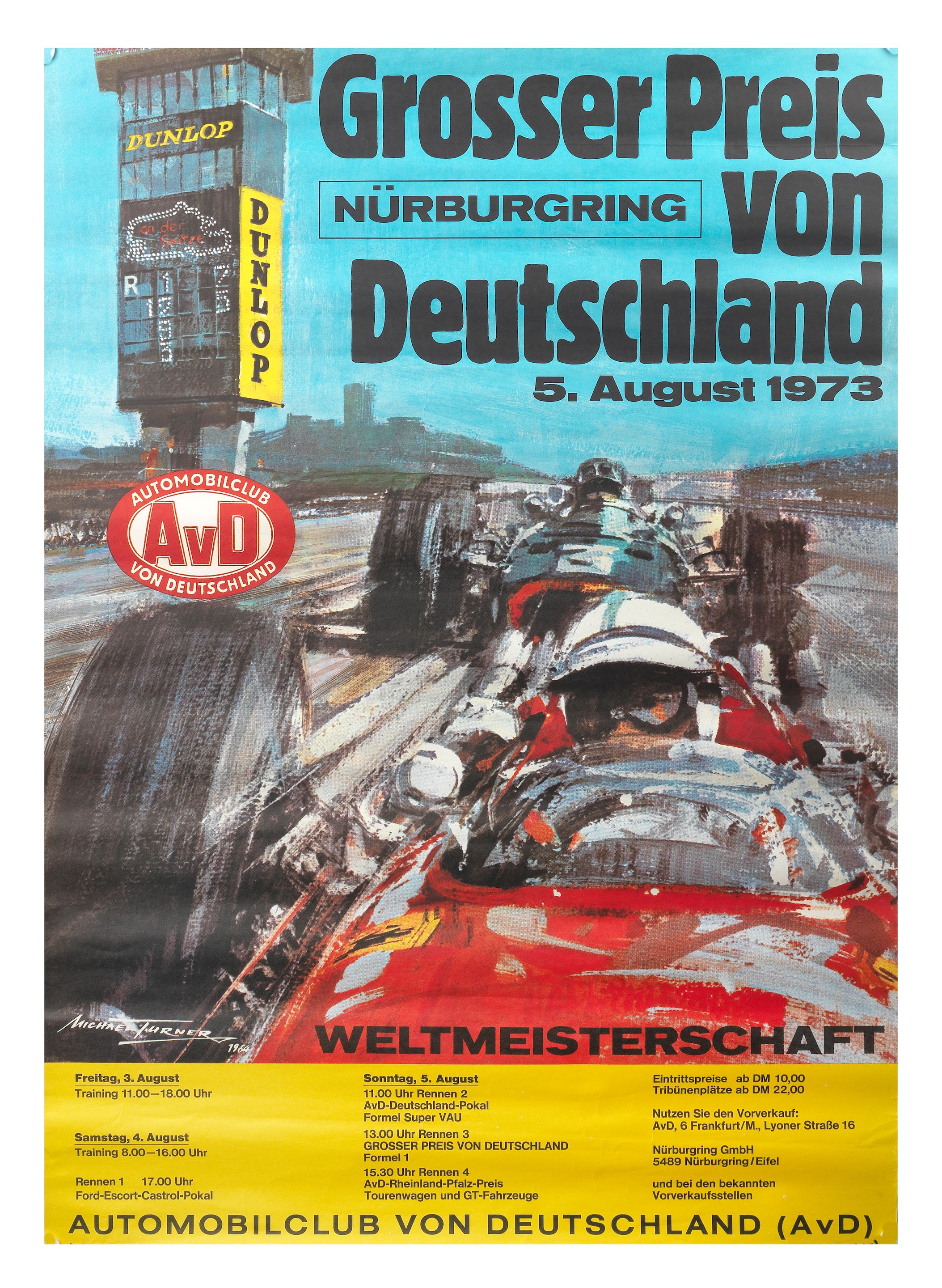 Bonhams Cars : A poster for the German Grand Prix 1973,