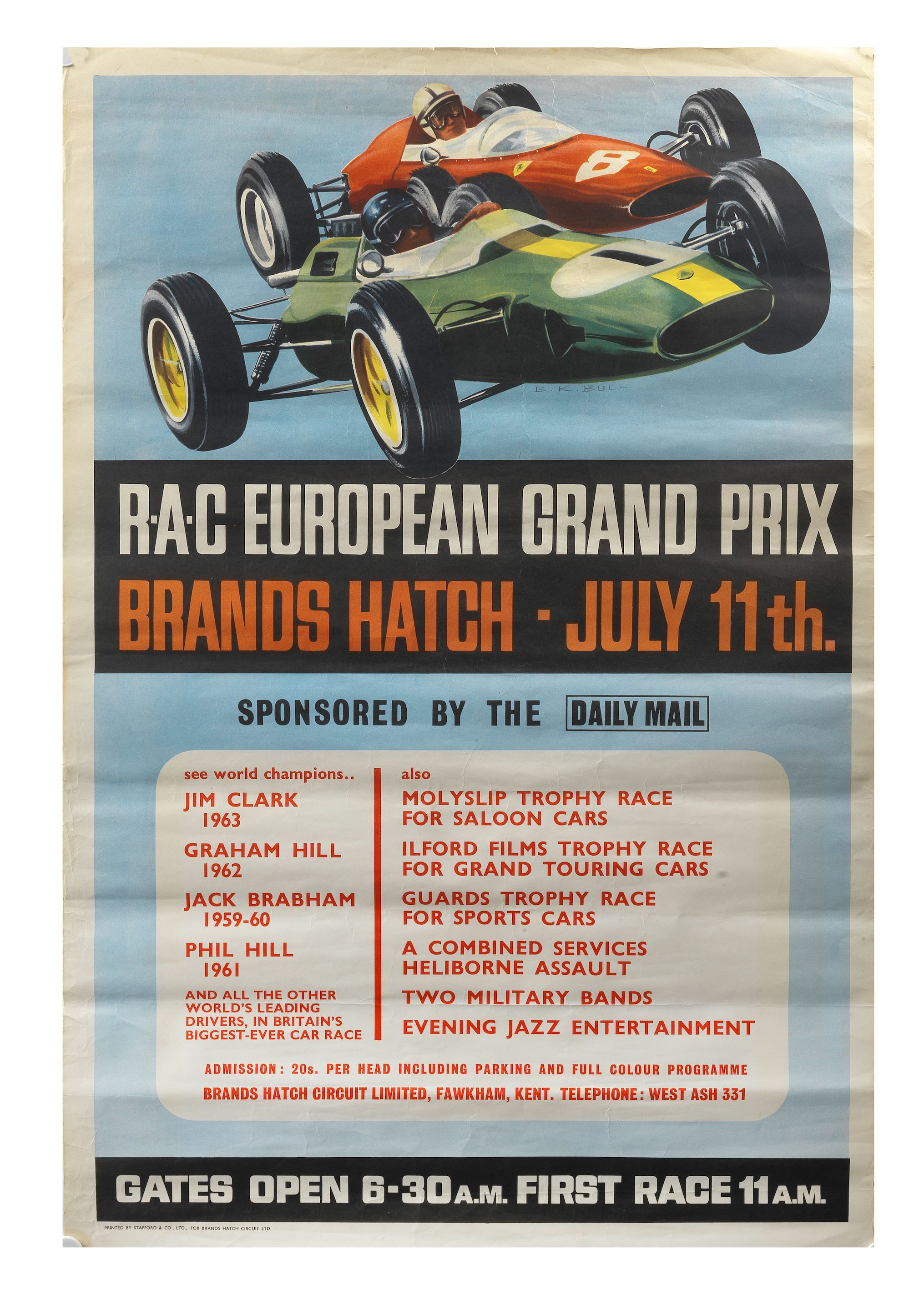 Bonhams Cars : An RAC European Grand Prix poster, 1964,