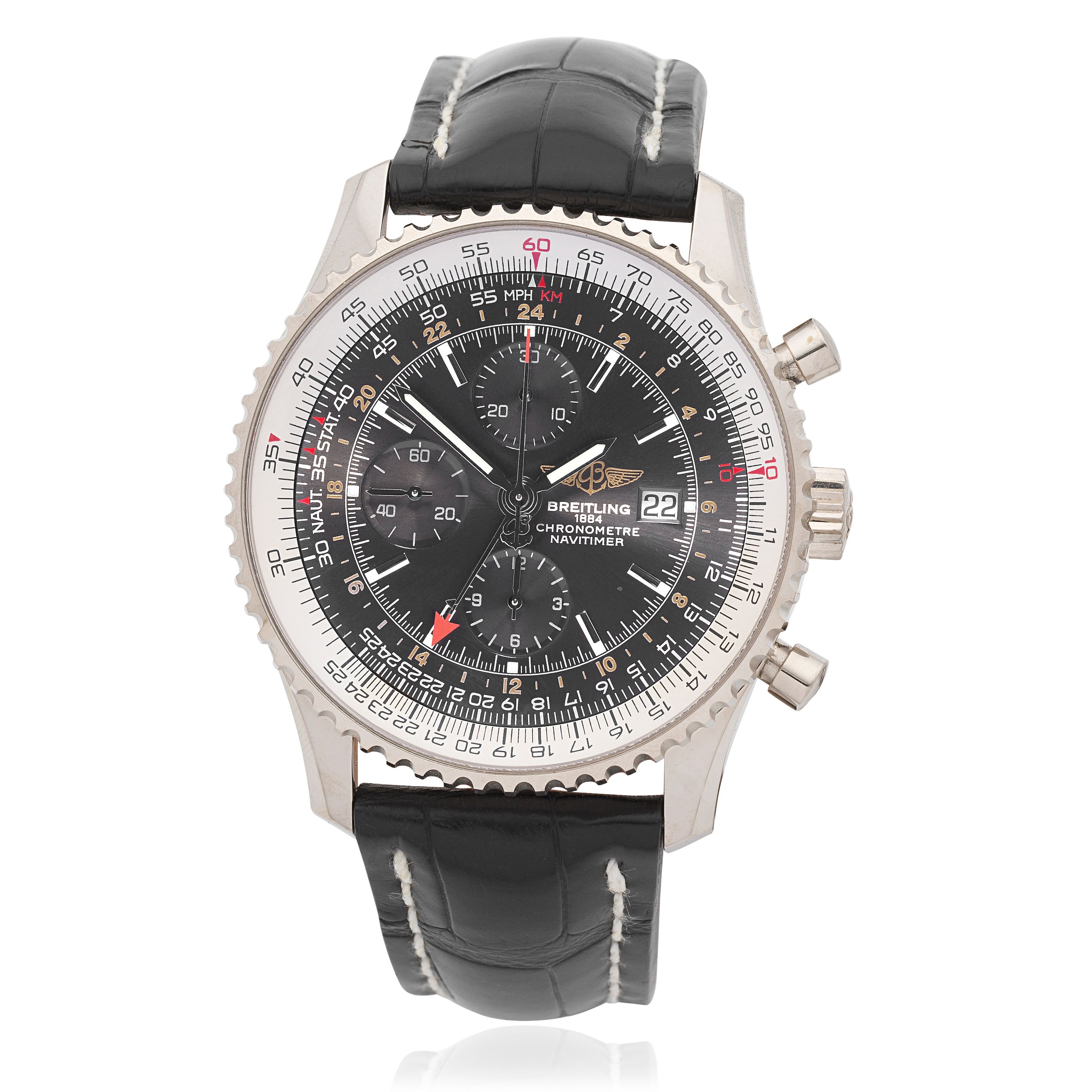 Bonhams : Breitling. A Limited Edition 18K white gold calendar ...