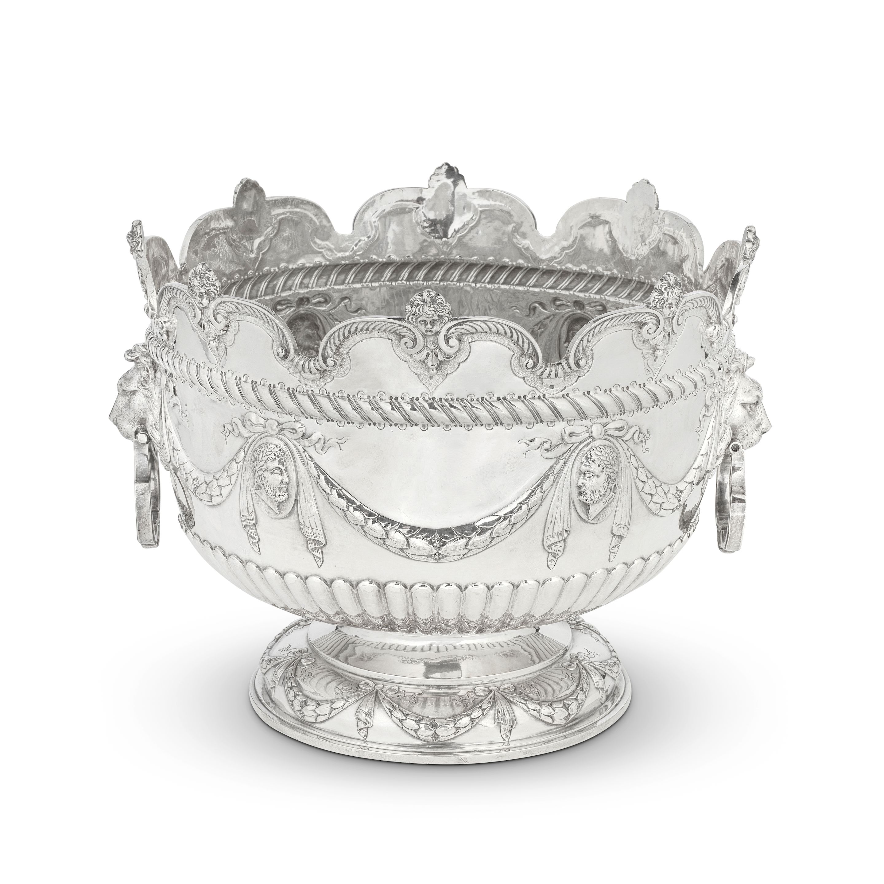 Bonhams : A large Victorian silver Monteith style bowl Frederick ...