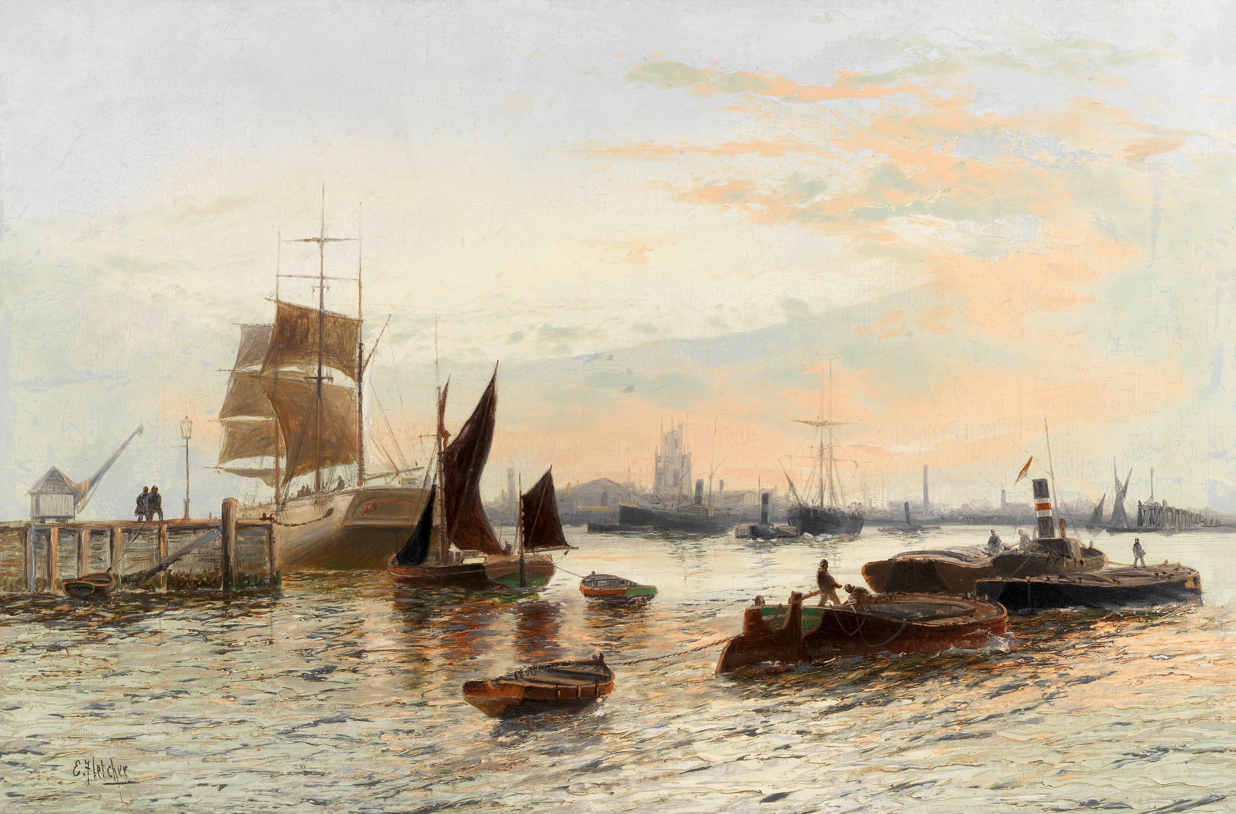 Bonhams : Edwin Henry Eugene Fletcher (British, 1857-1945) Thames ...
