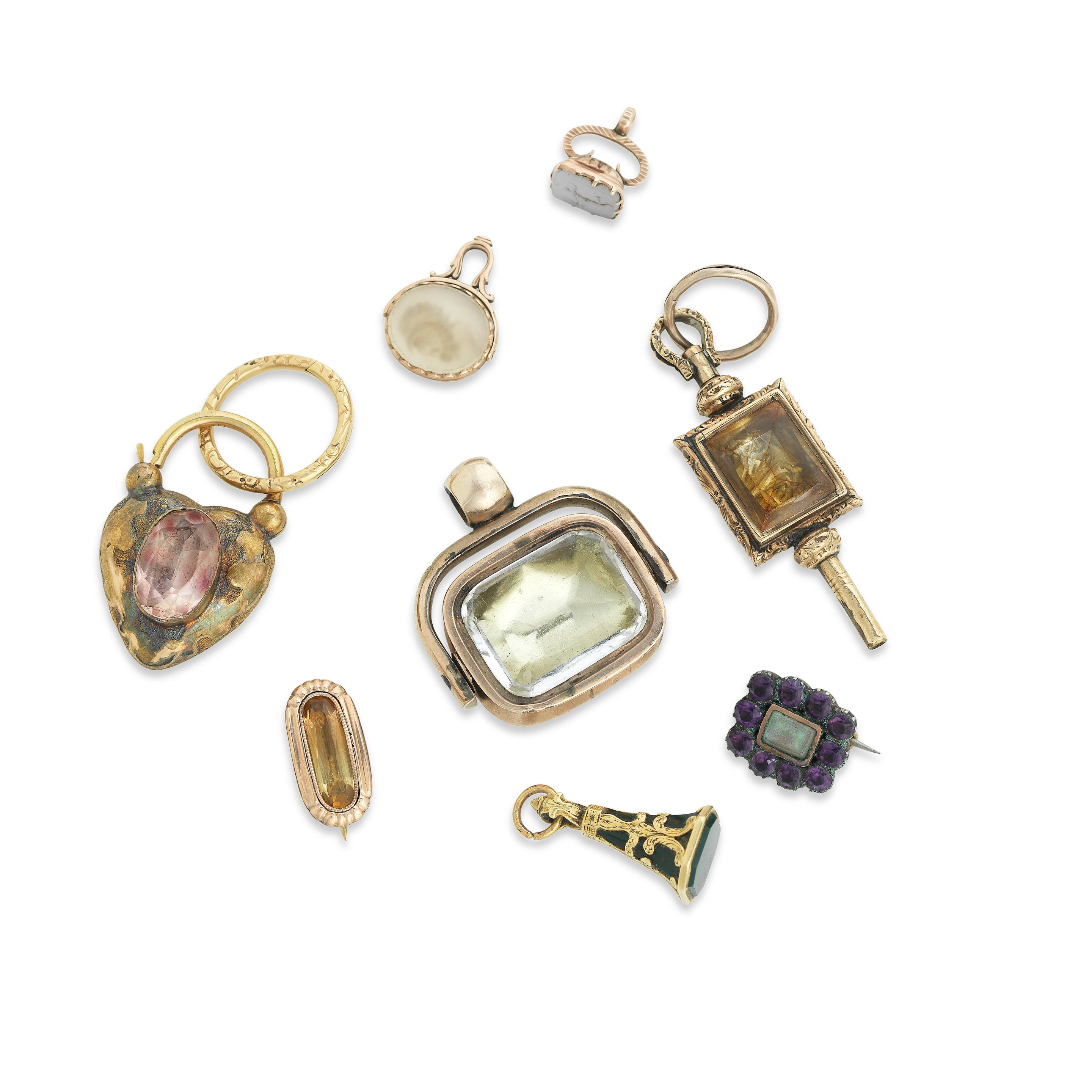 Bonhams A Collection Of Fob Key Seals And Brooches Circa 1820 1830 8