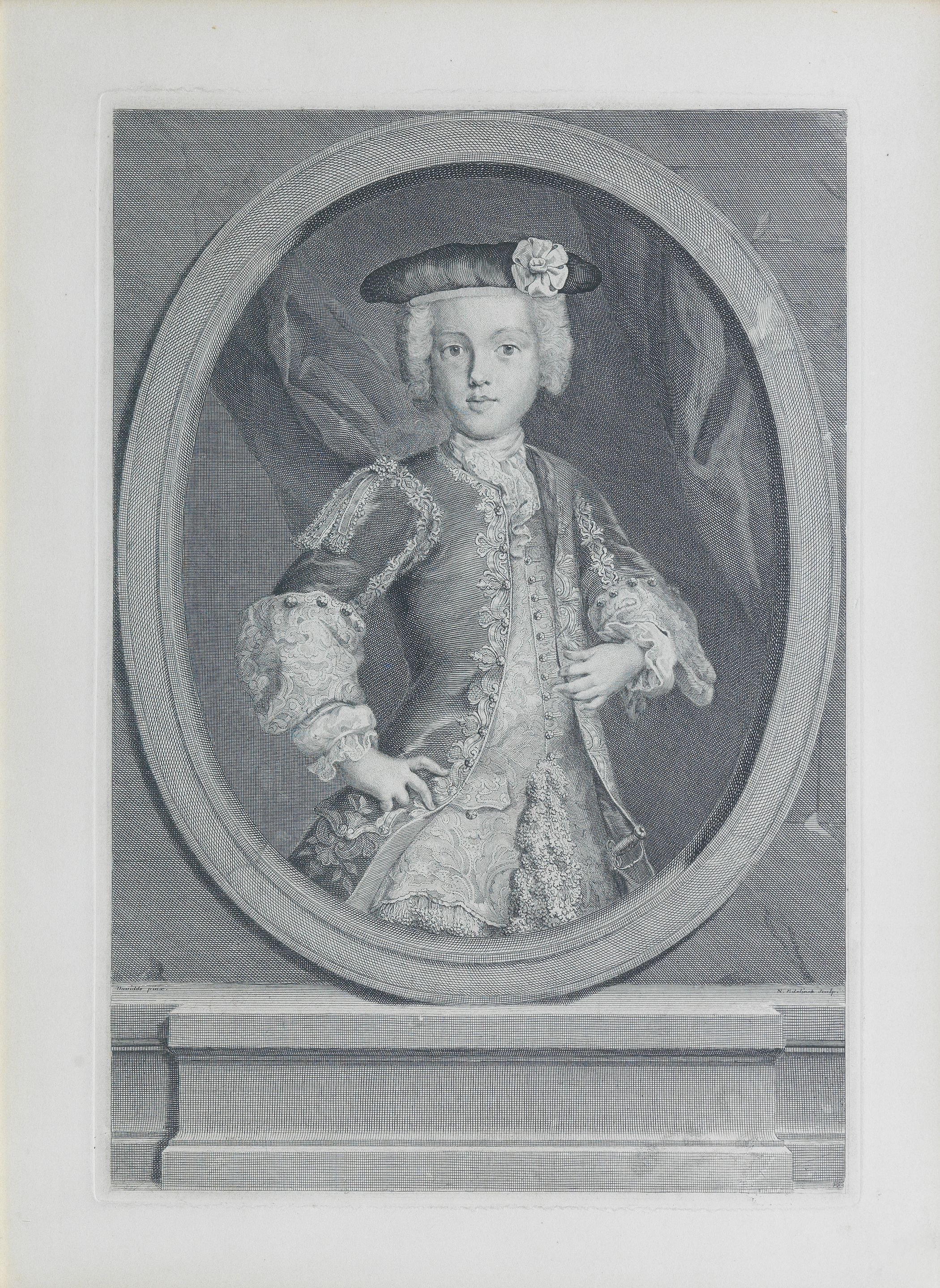 Bonhams : A portrait engraving of Charles Edward Stuart as a boy after ...