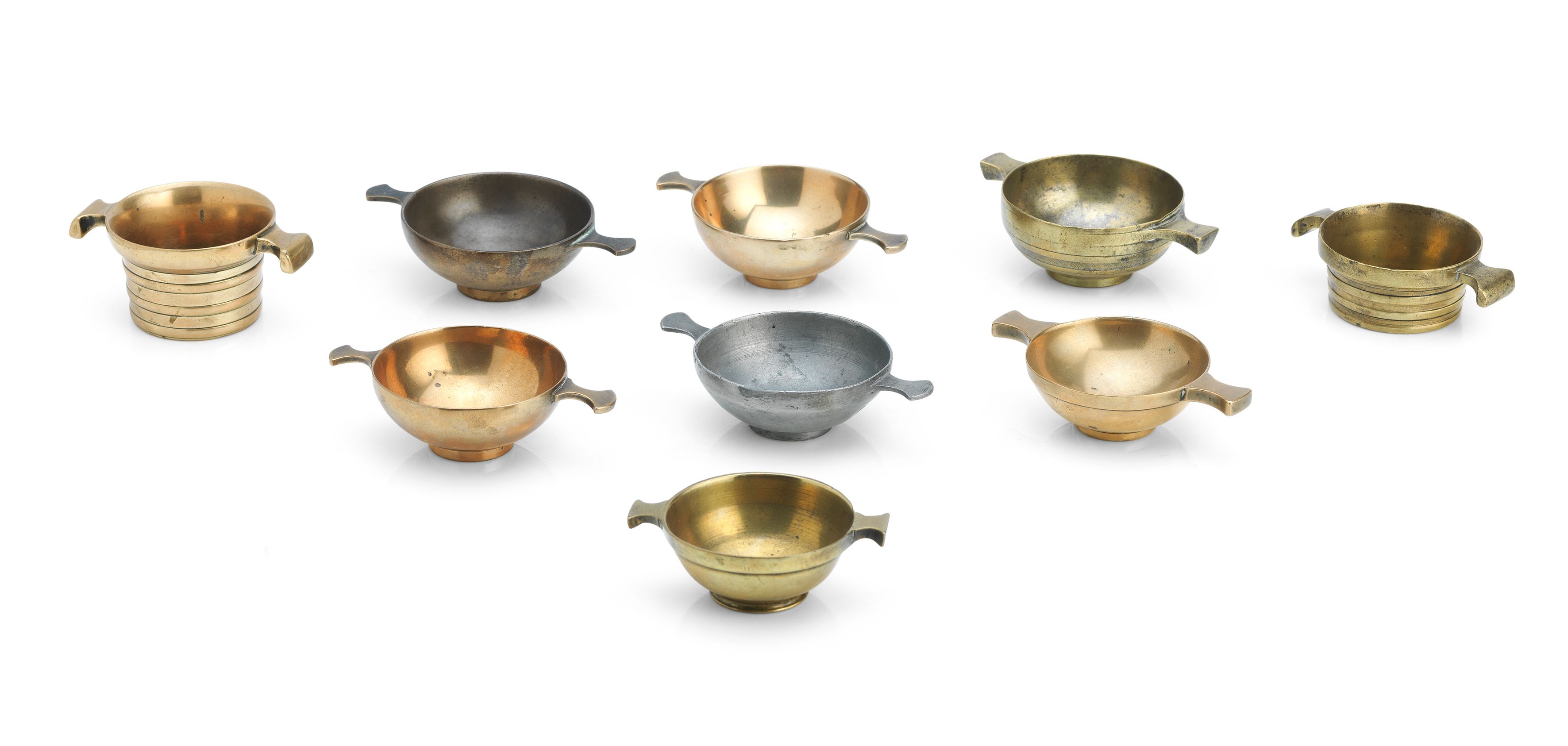Bonhams : A collection of copper alloy quaichs Early 19th Century