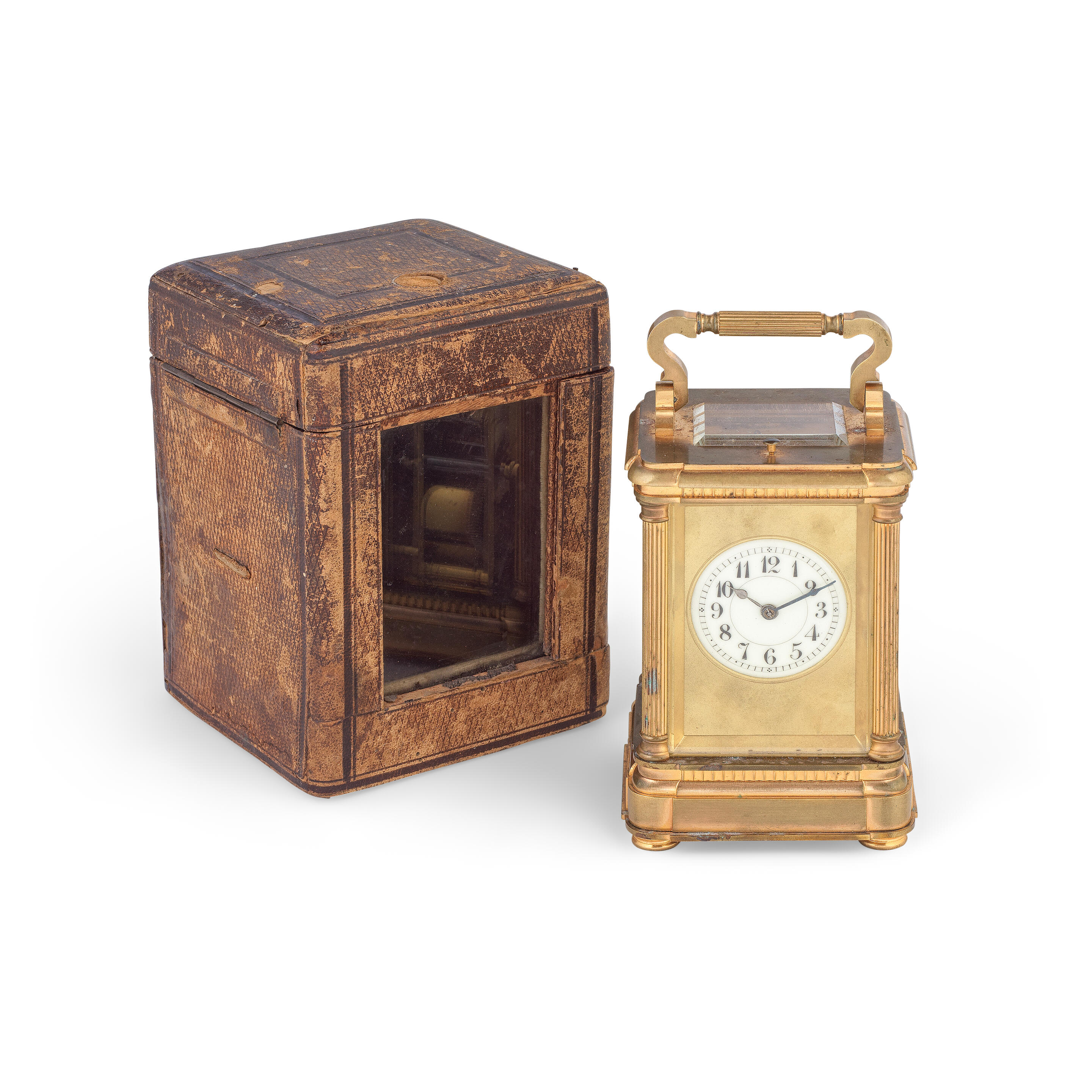 Bonhams : A late 19th / early 20th century French gilt brass carriage clock with push repeat ...