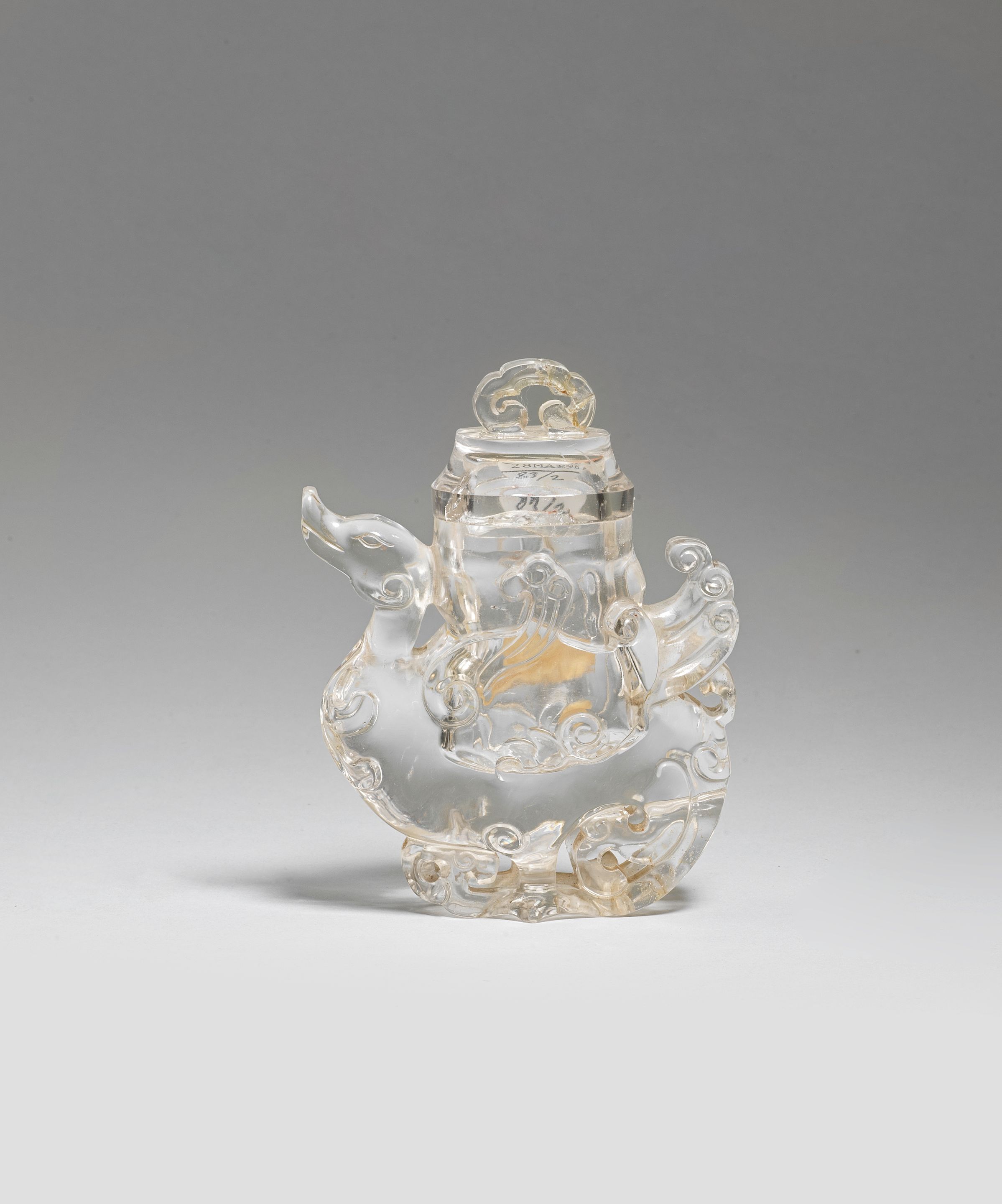 Bonhams : A ROCK CRYSTAL 'MYTHICAL BIRD' VASE AND COVER 18th/19th ...
