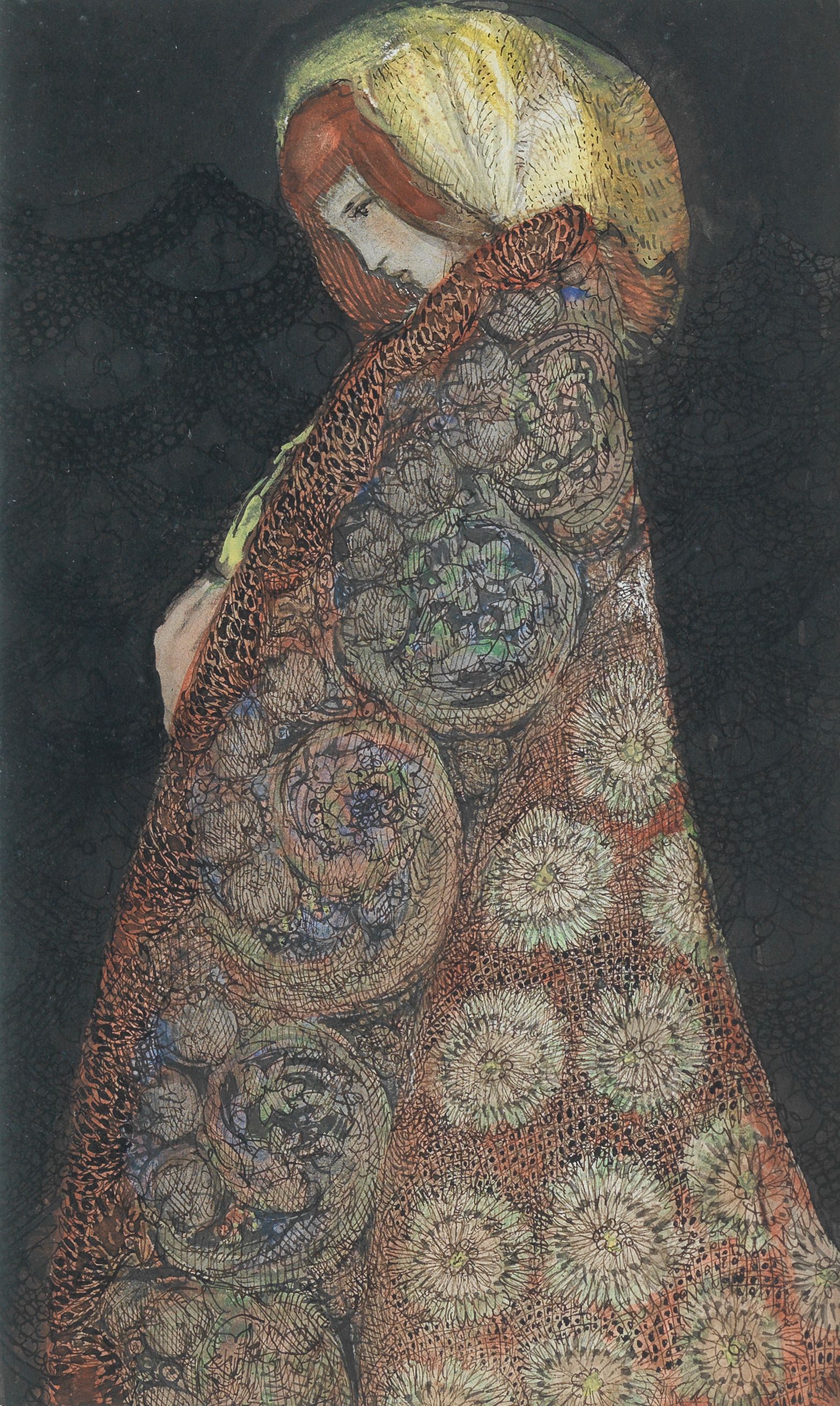 Bonhams : Annie French (British, 1872-1965) Lady in cloak (there is a ...