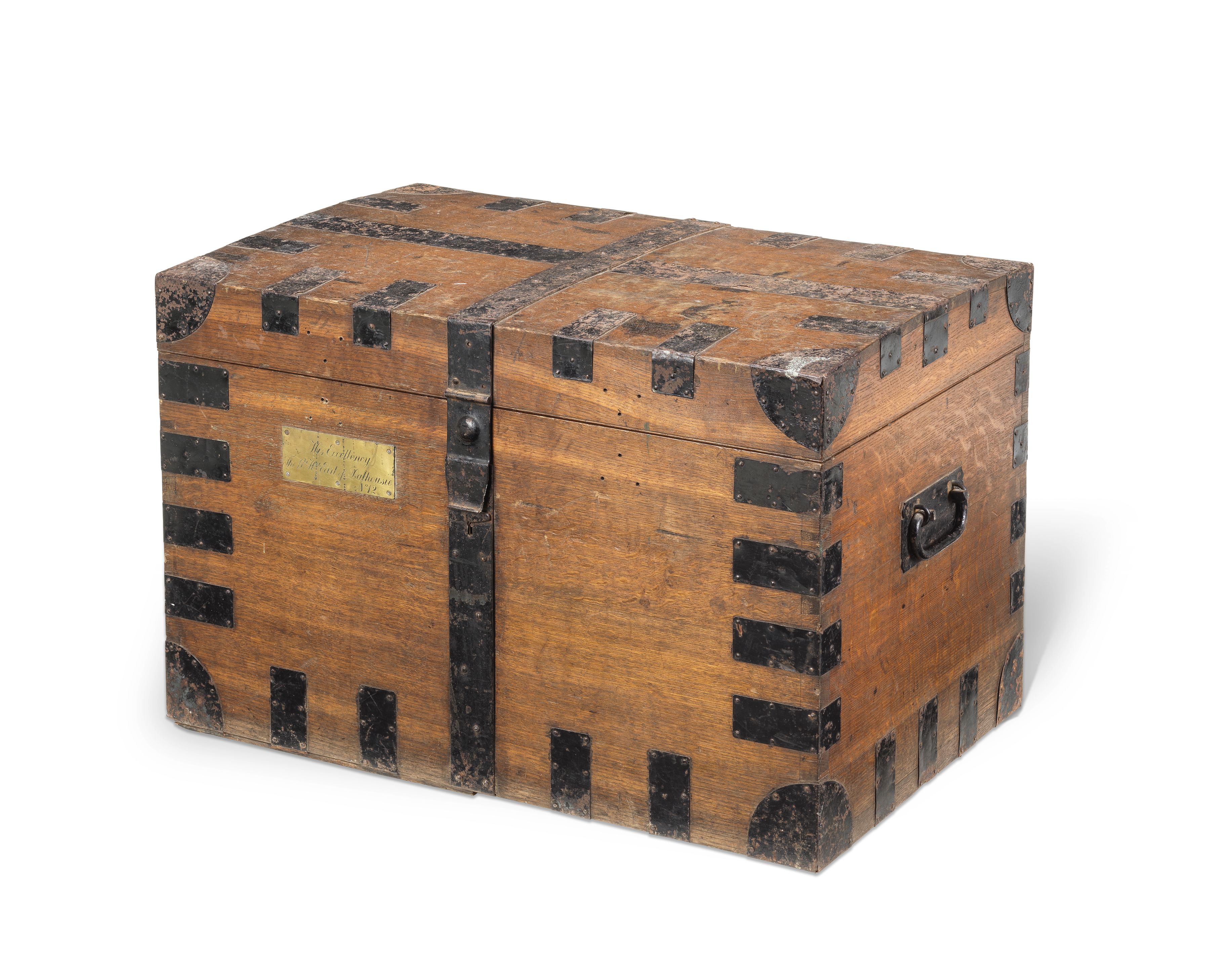 Bonhams : An iron bound oak plate chest from the collection of the ...