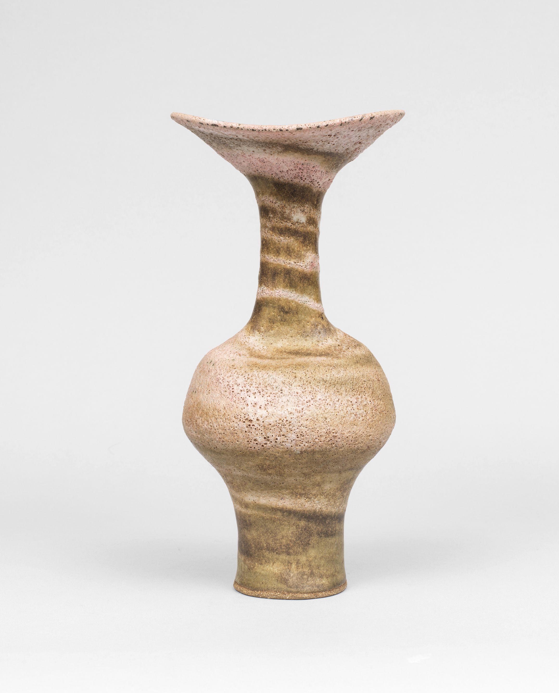 Bonhams : Lucie Rie Vase with flaring lip, circa 1985
