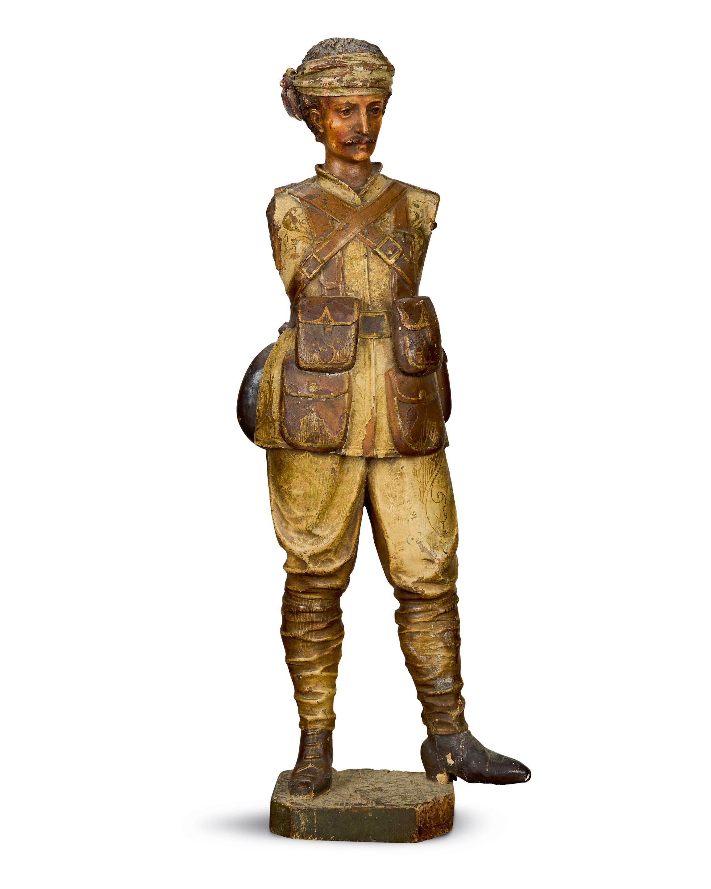Bonhams : A French carved and painted bandmaster organ figure of a ...