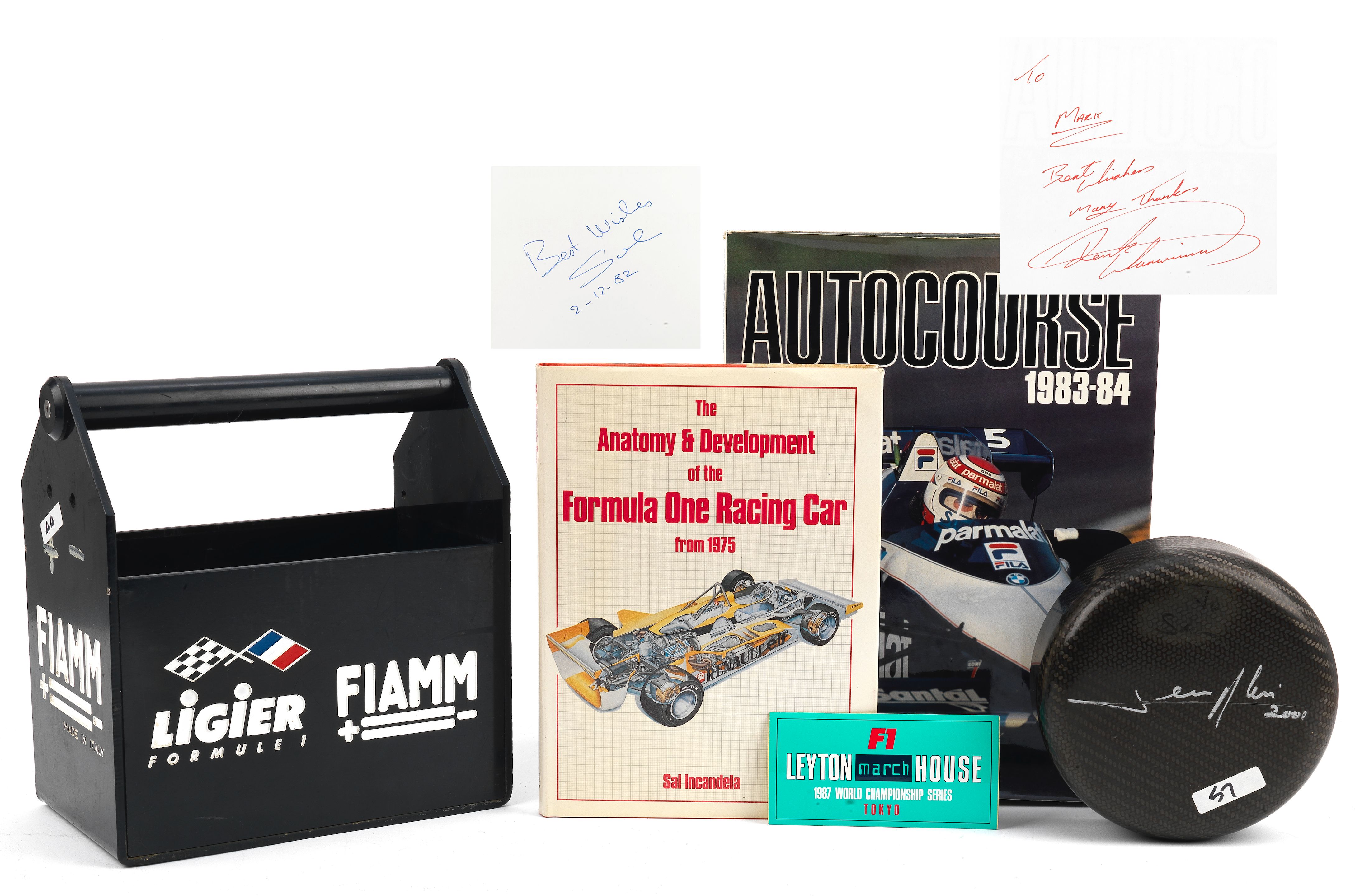 Bonhams Cars : Assorted F1 signed memorabilia, ((5))