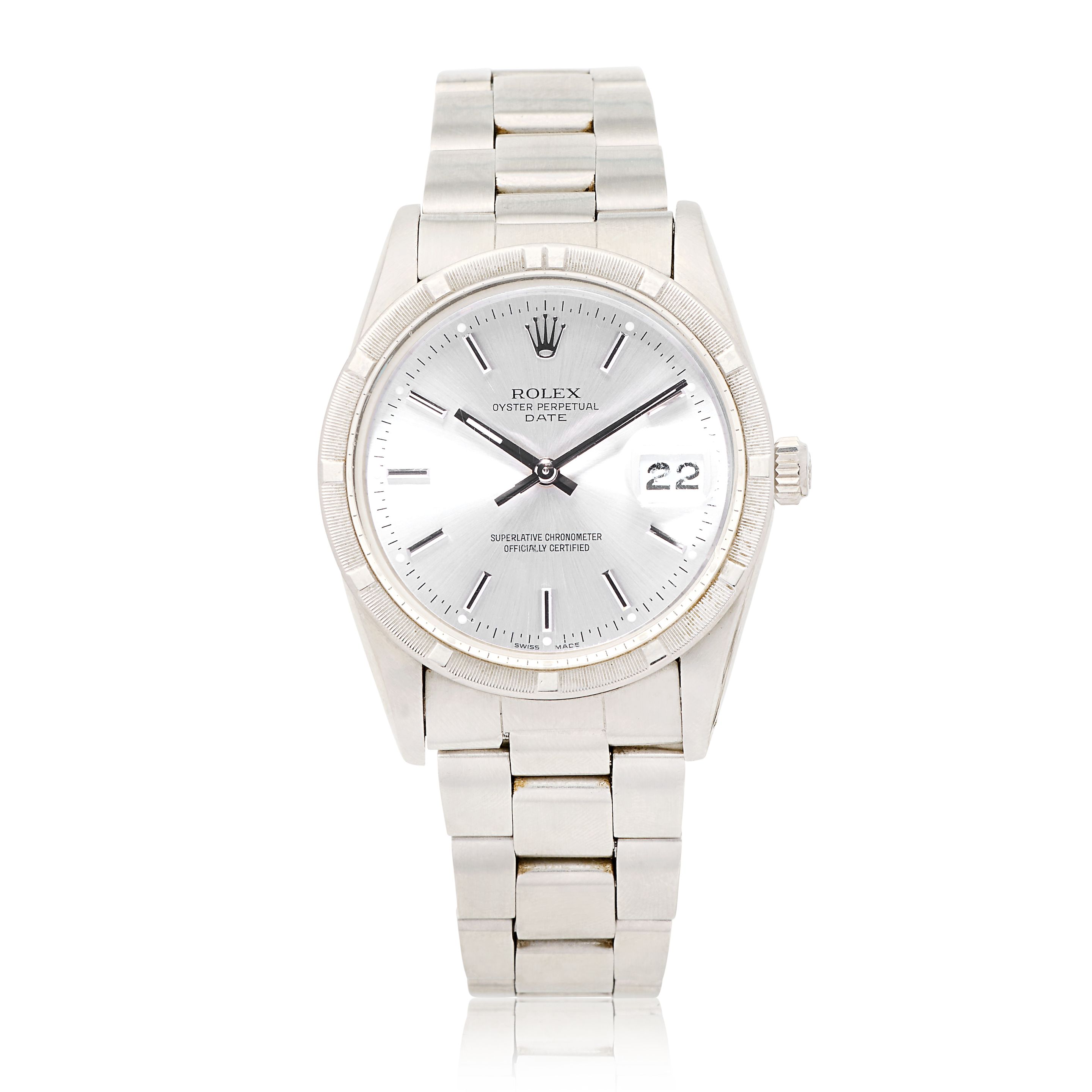 Bonhams : Rolex. A stainless steel automatic calendar bracelet watch ...