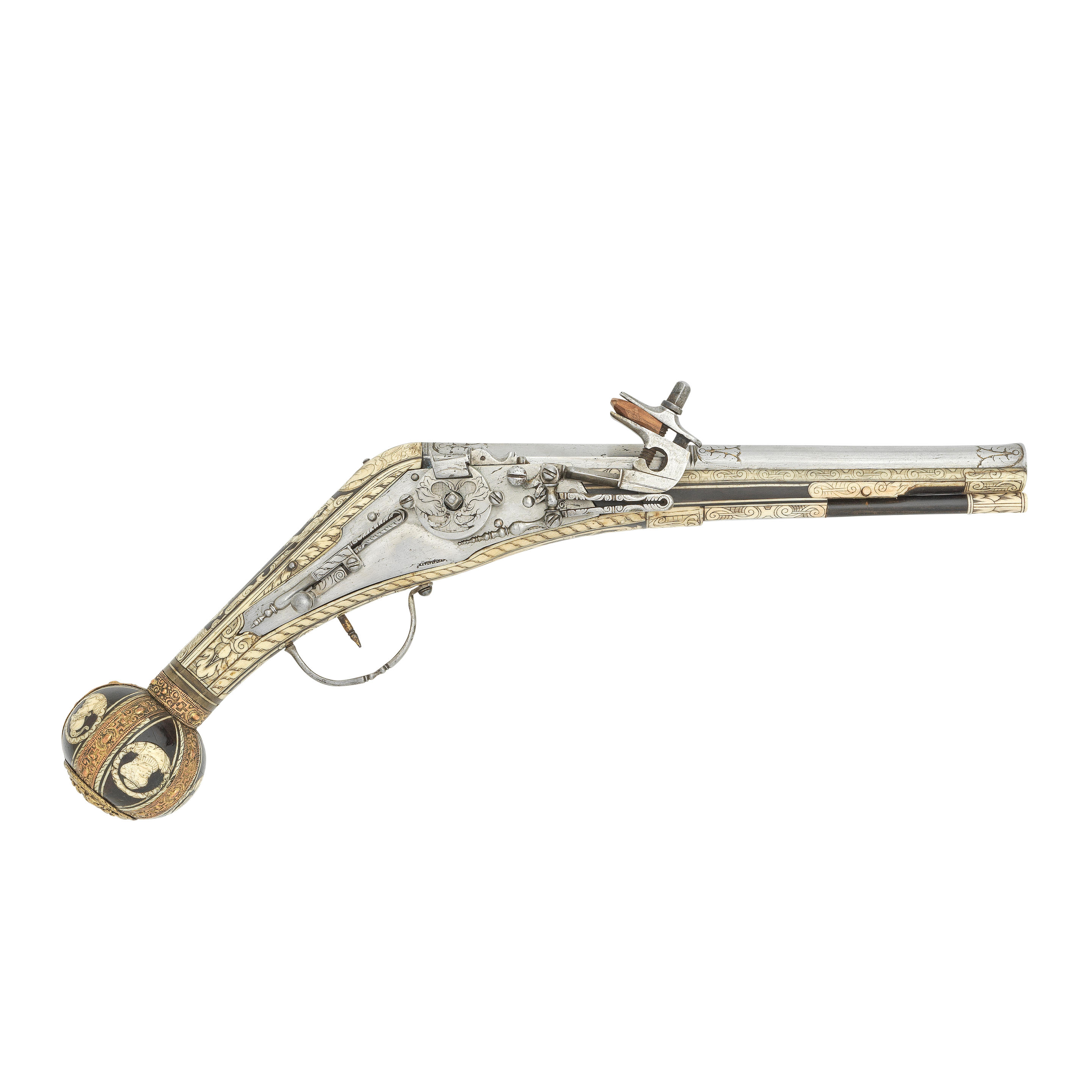 Bonhams : A Rare South German 28-Bore Wheel-Lock Holster Pistol (Puffer)